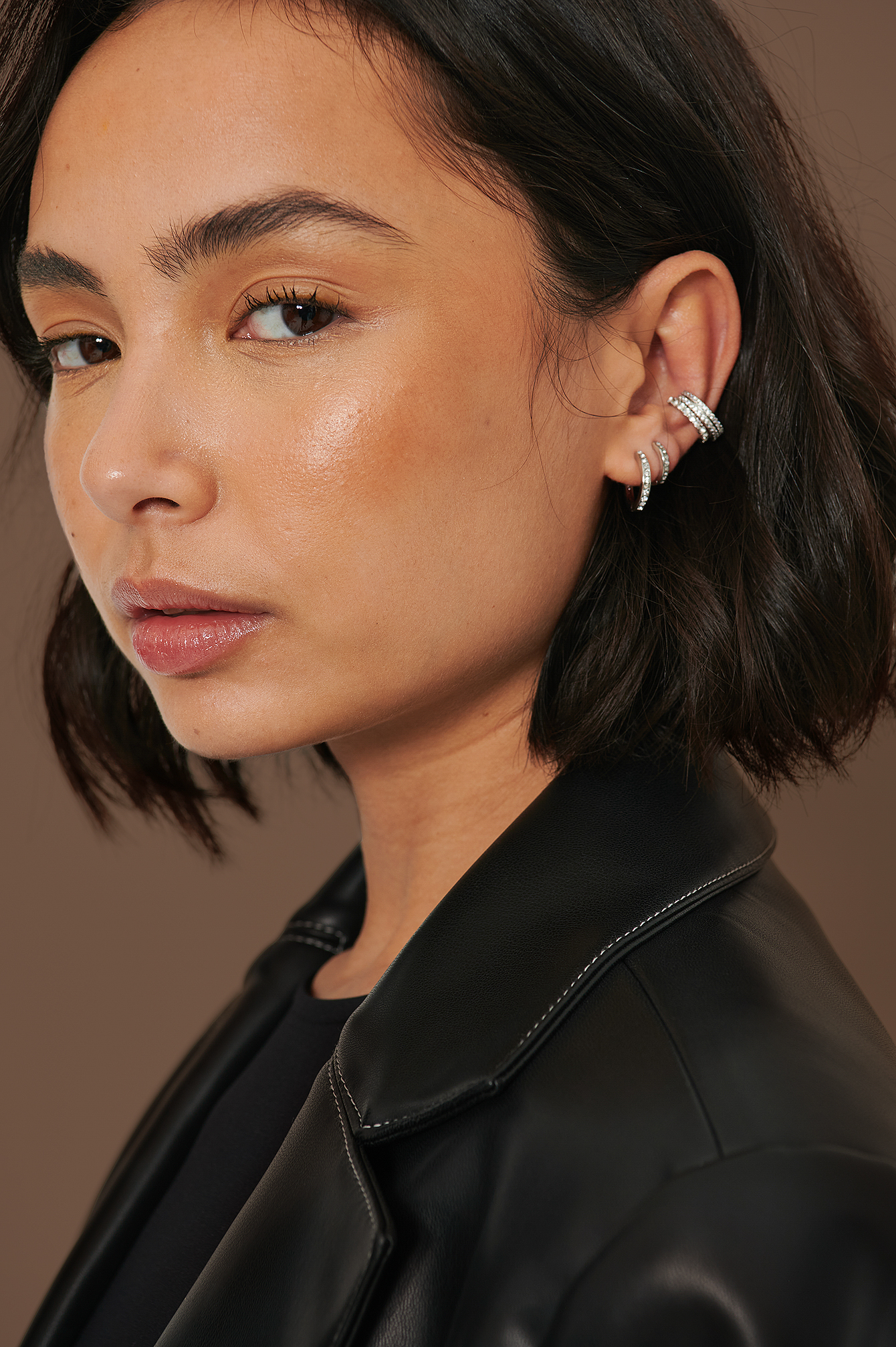 Multipack Sparkling Hoops & Cuff Set Silver | NA-KD