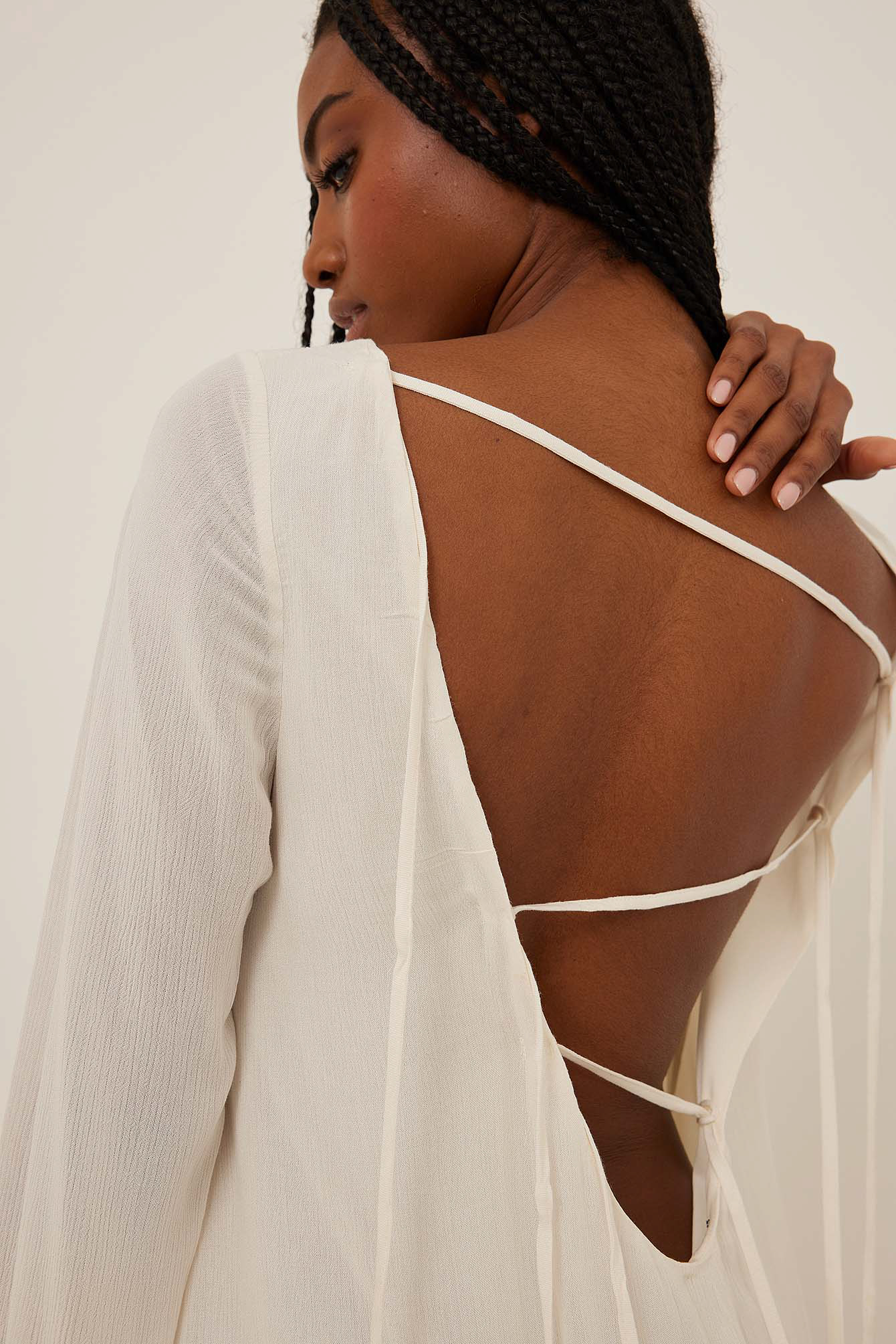 Open Back Straps Dress Offwhite | na-kd.com