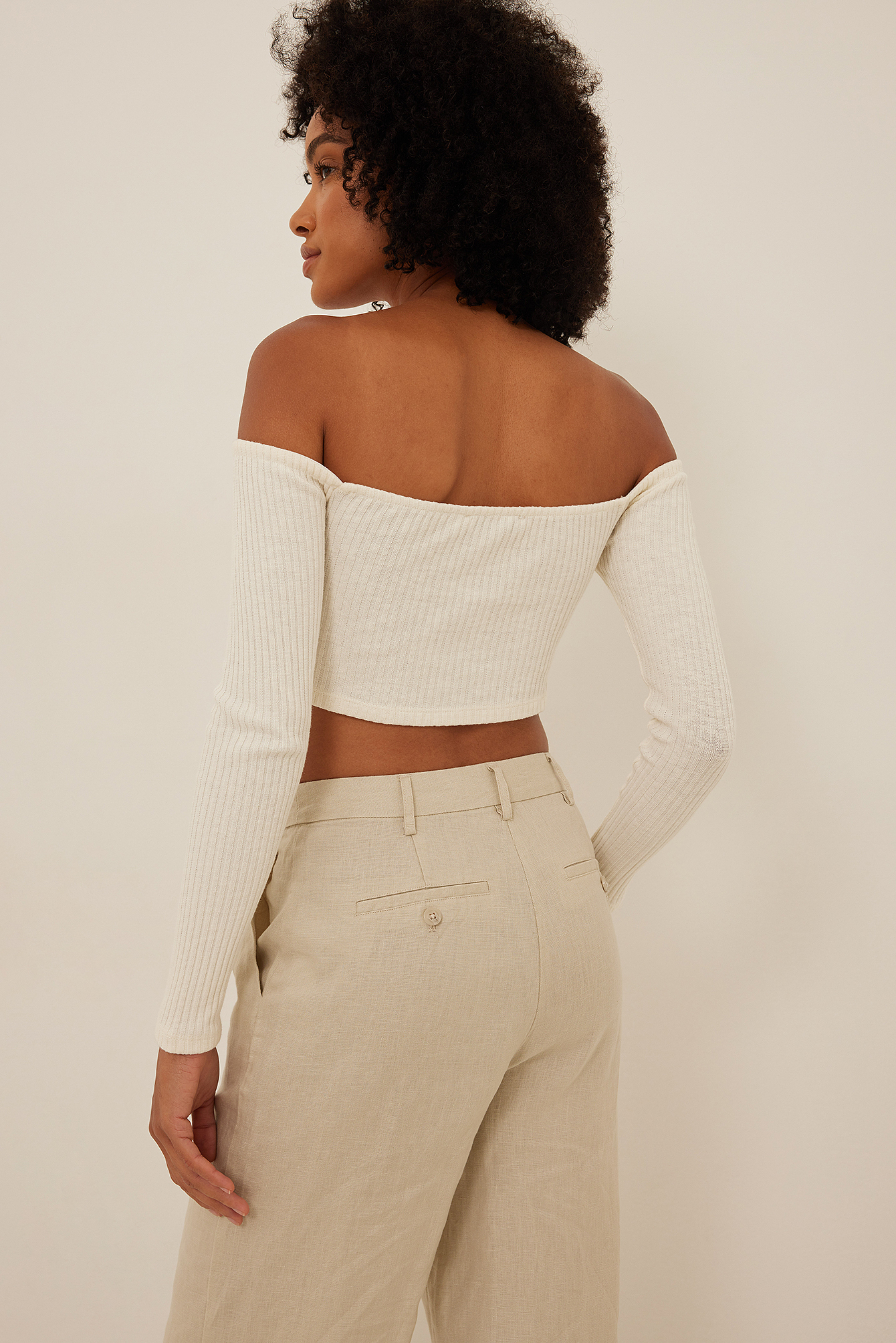 Off Shoulder Ring Detail Top Offwhite | na-kd.com