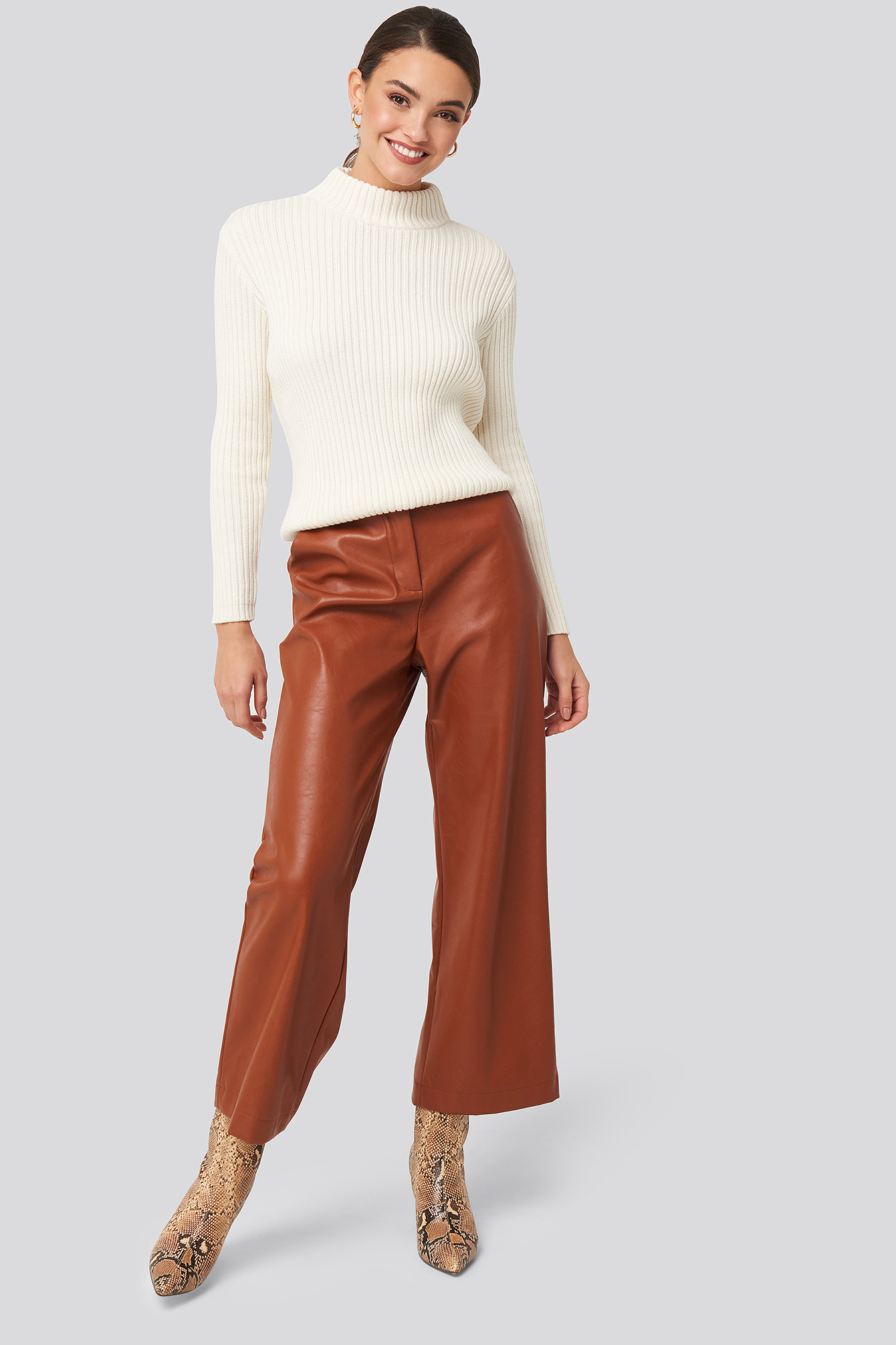 Open Back Ribbed Sweater White | na-kd.com