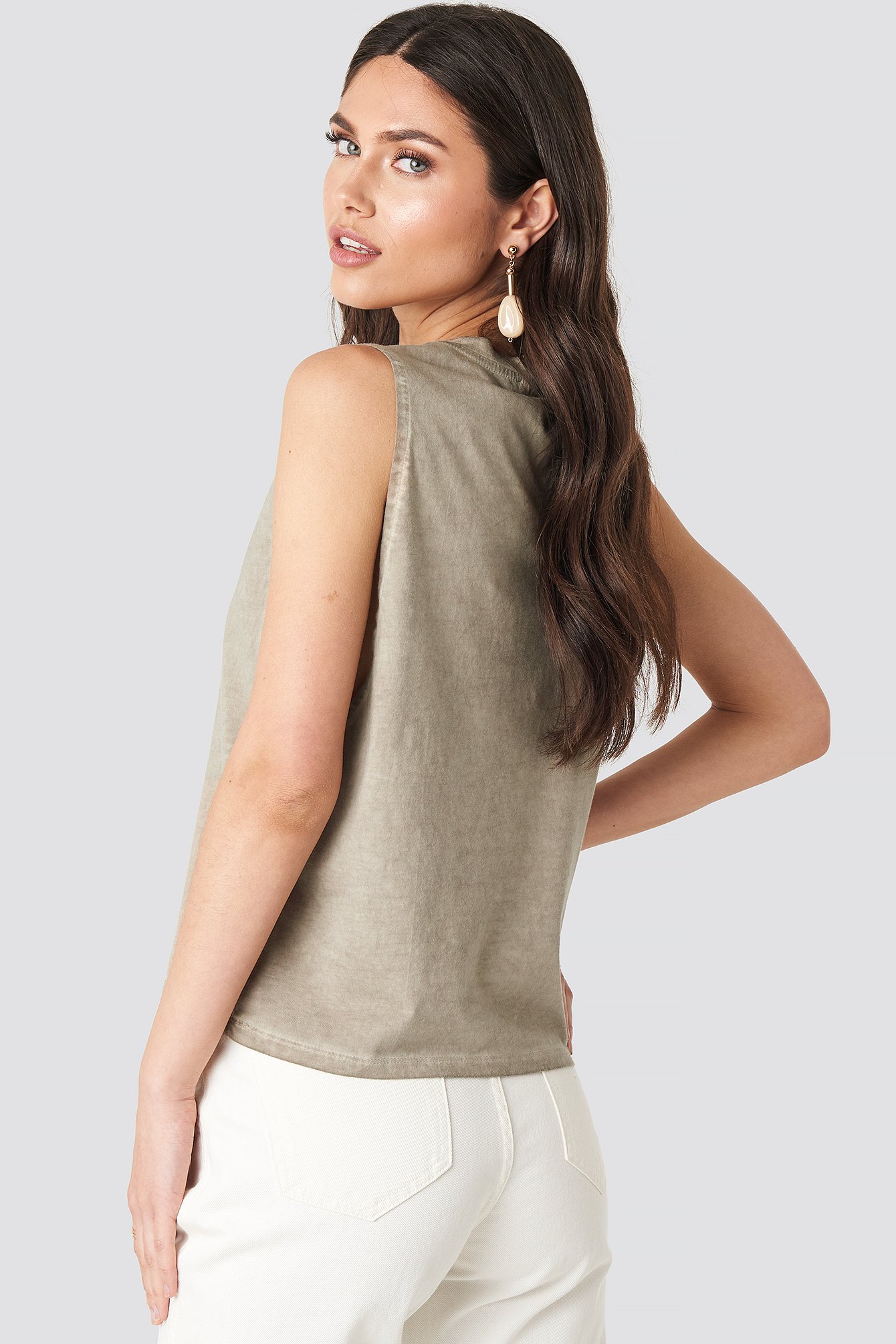 Open Side Tank Top Beige | na-kd.com