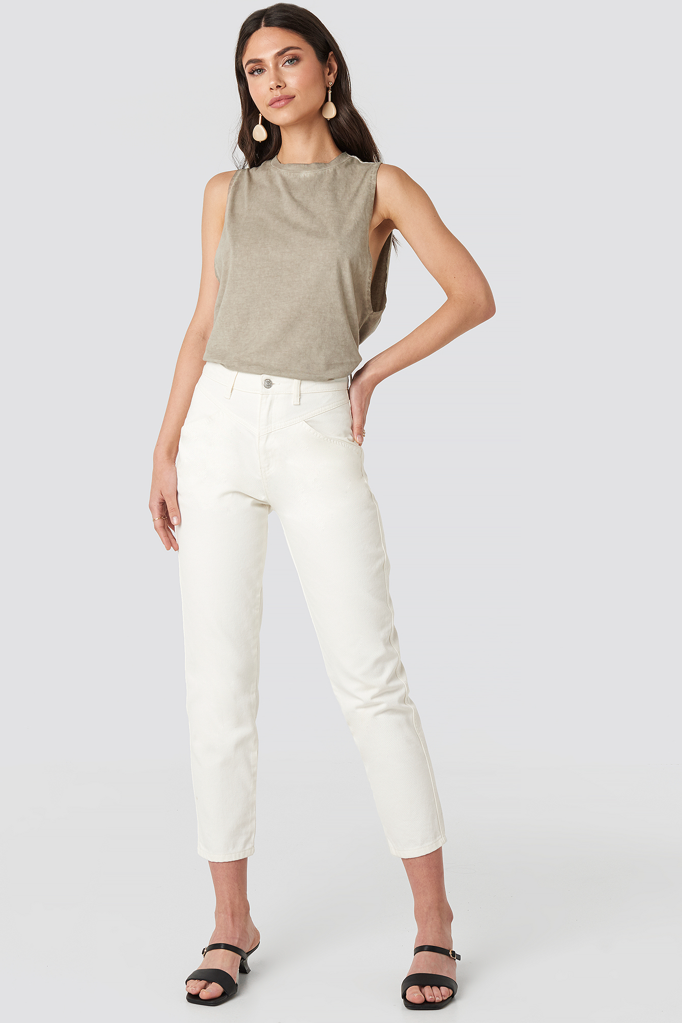 Open Side Tank Top Beige | na-kd.com