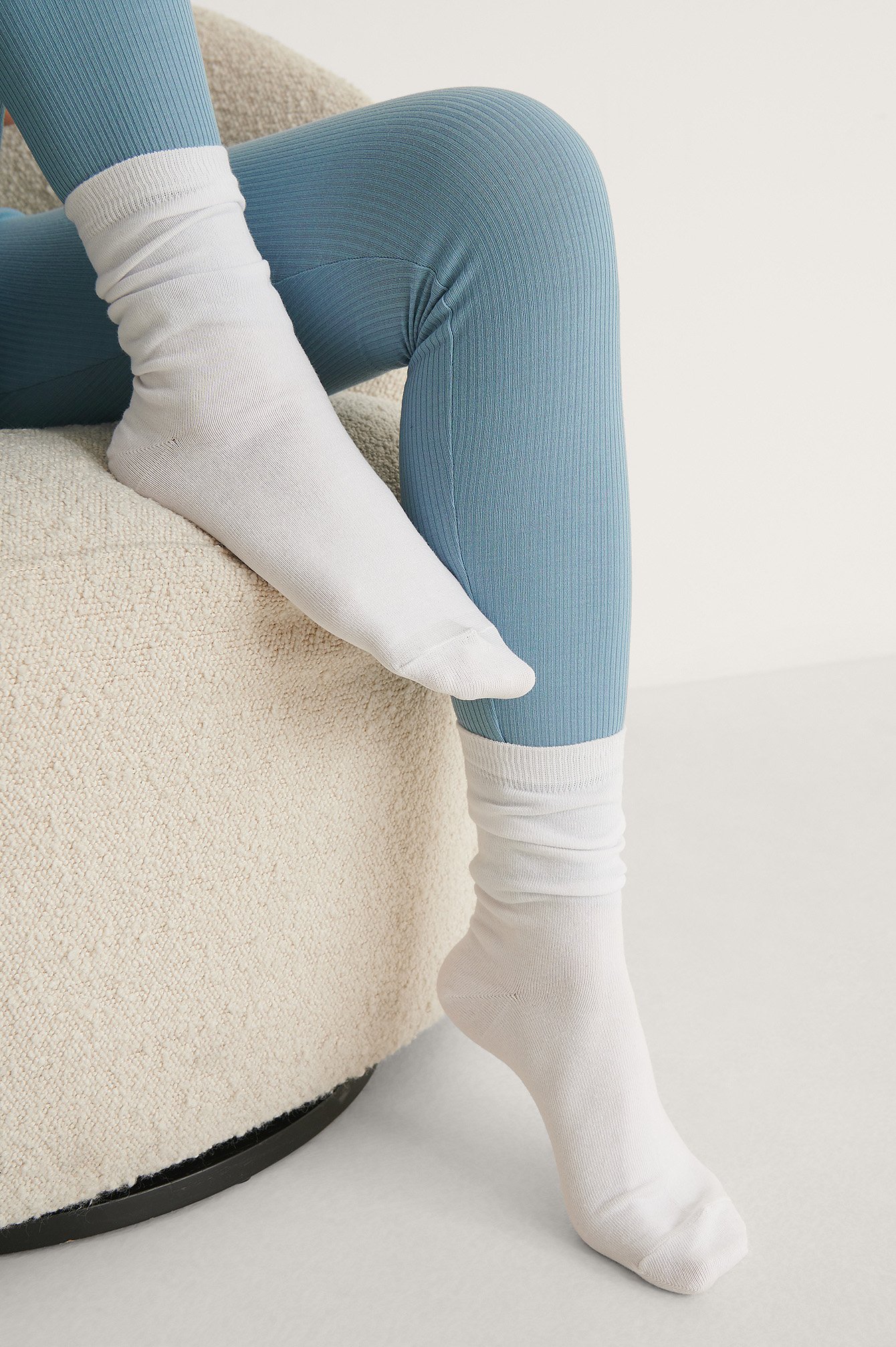 Organische Basic Socken im 5-er Pack Weiß | NA-KD