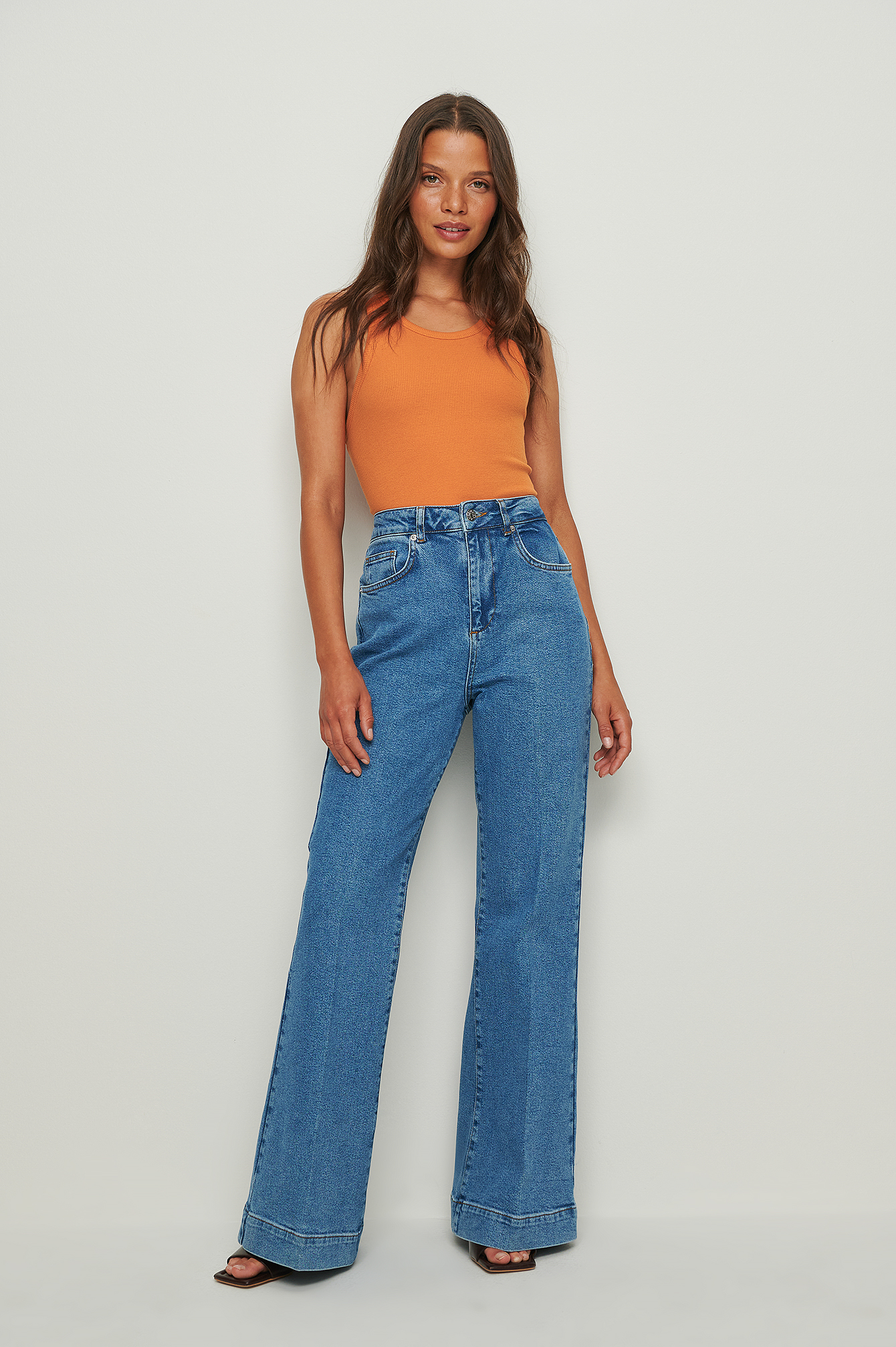 Ribbed Tank Orange | na-kd.com