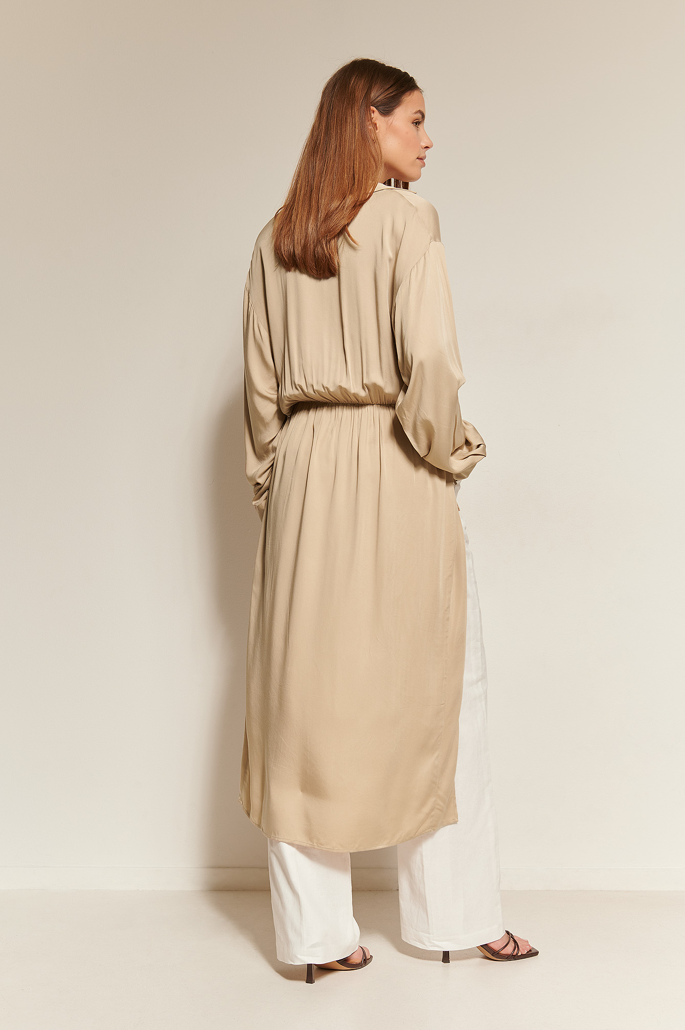 Overlap Front Shirt Blouse Beige | na-kd.com