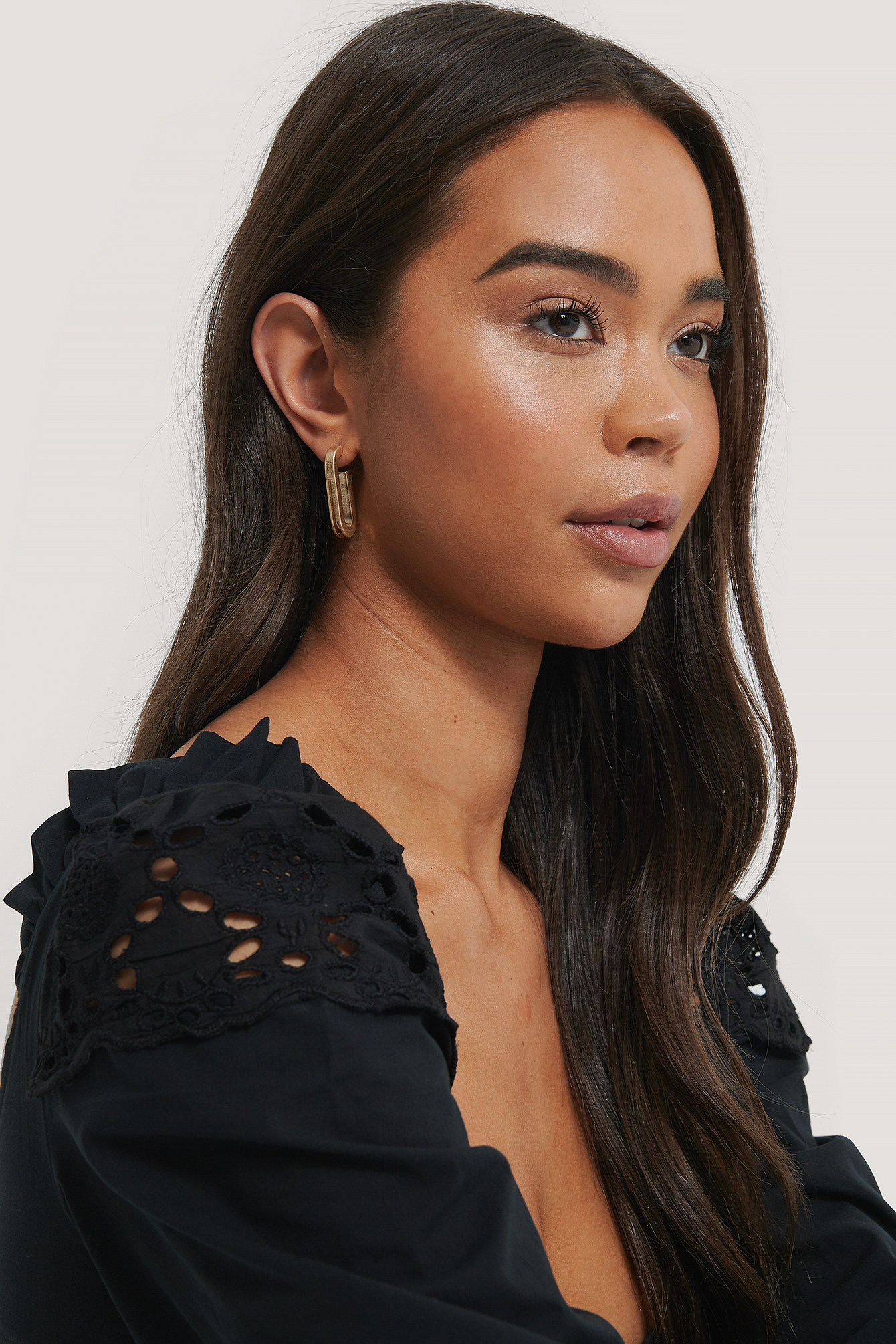 Oversize Open Oval Hoop Earrings Gold | NA-KD