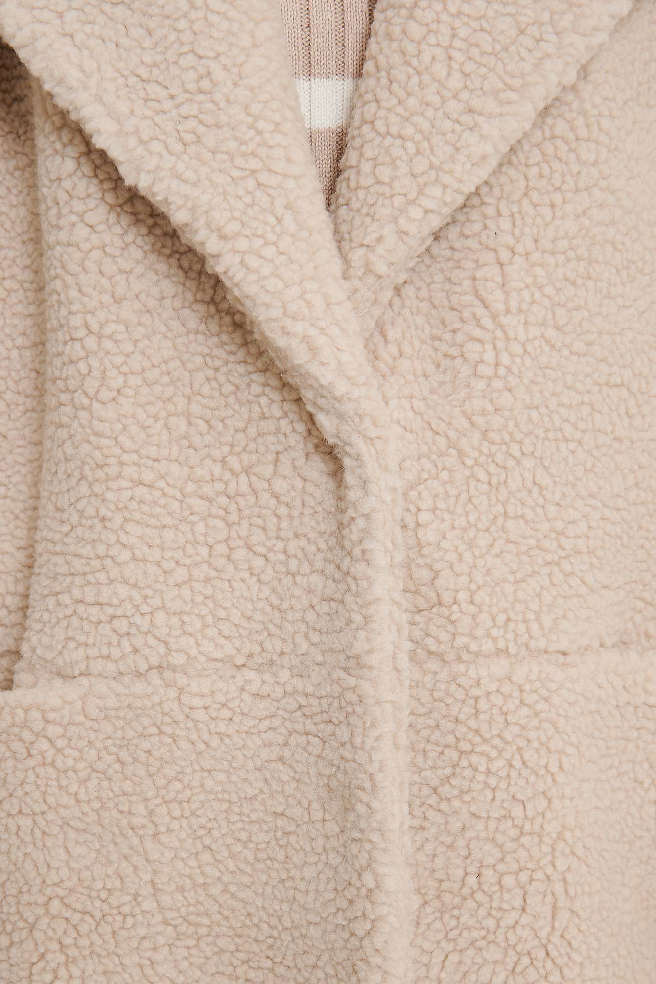 Oversized Long Teddy Coat Beige | na-kd.com