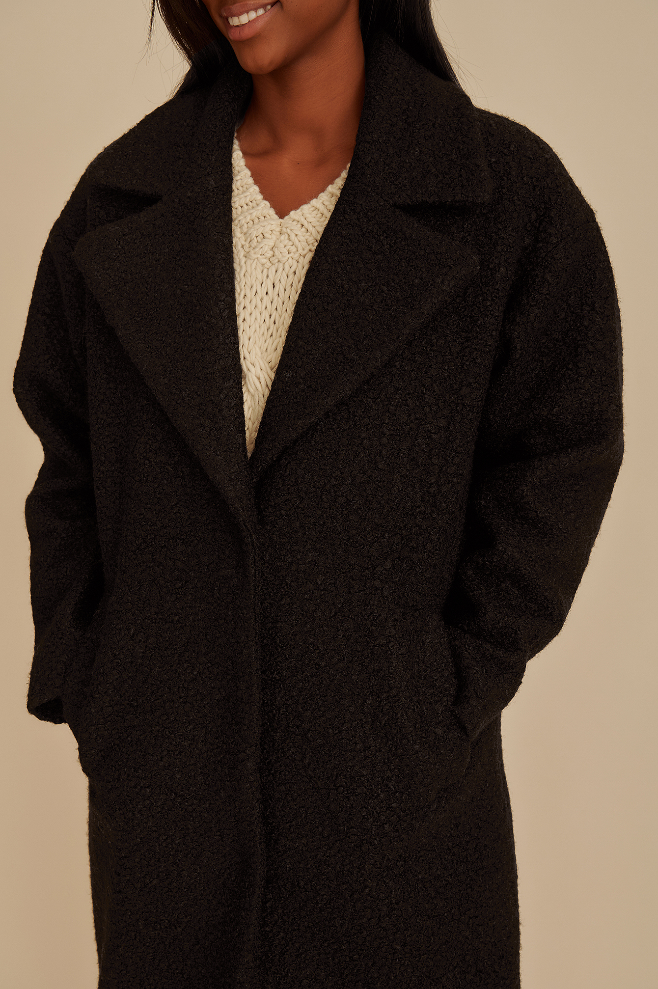 Oversized teddykåpe Black | na-kd.com