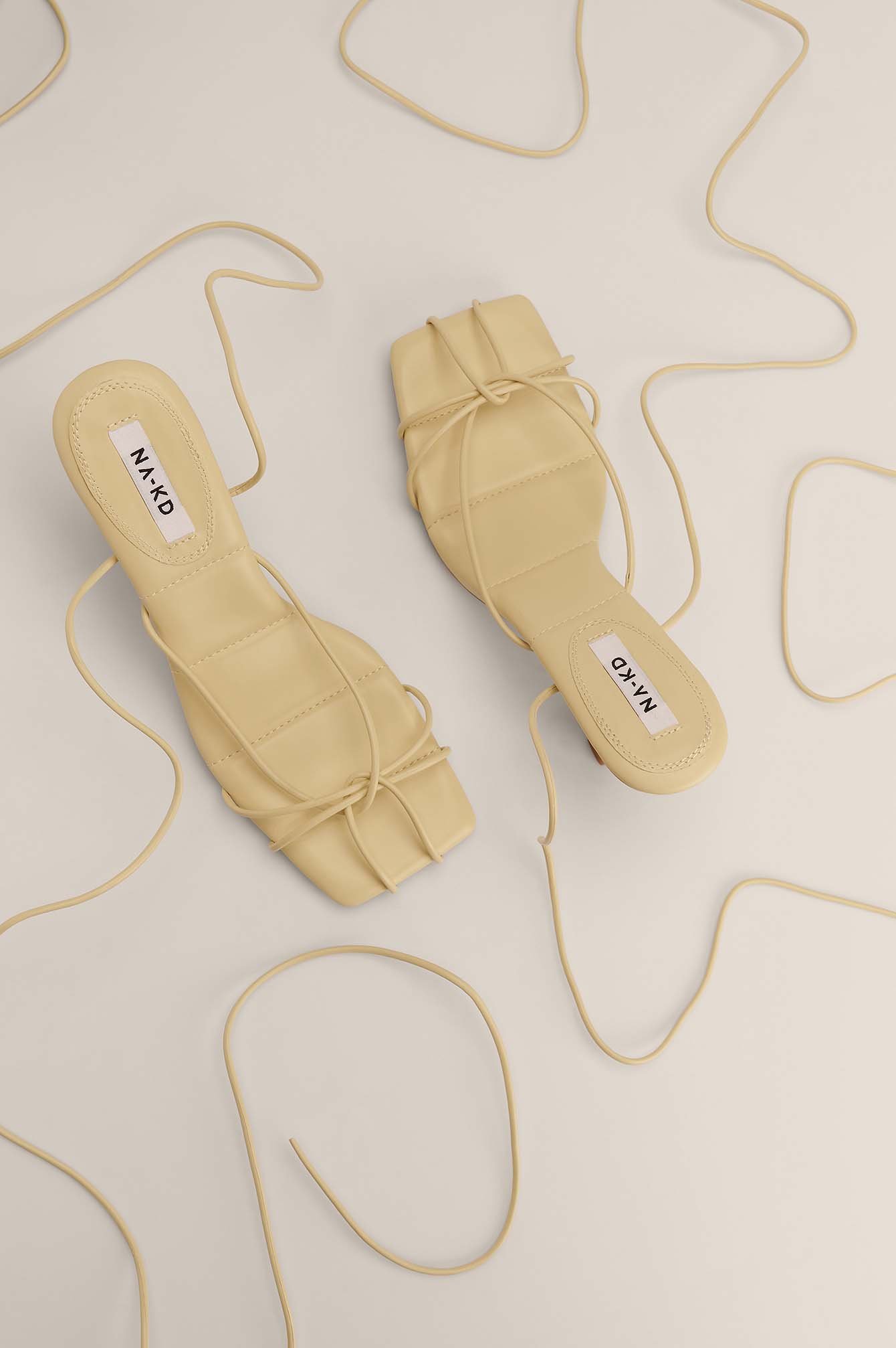 Padded Strappy Heels Yellow | na-kd.com