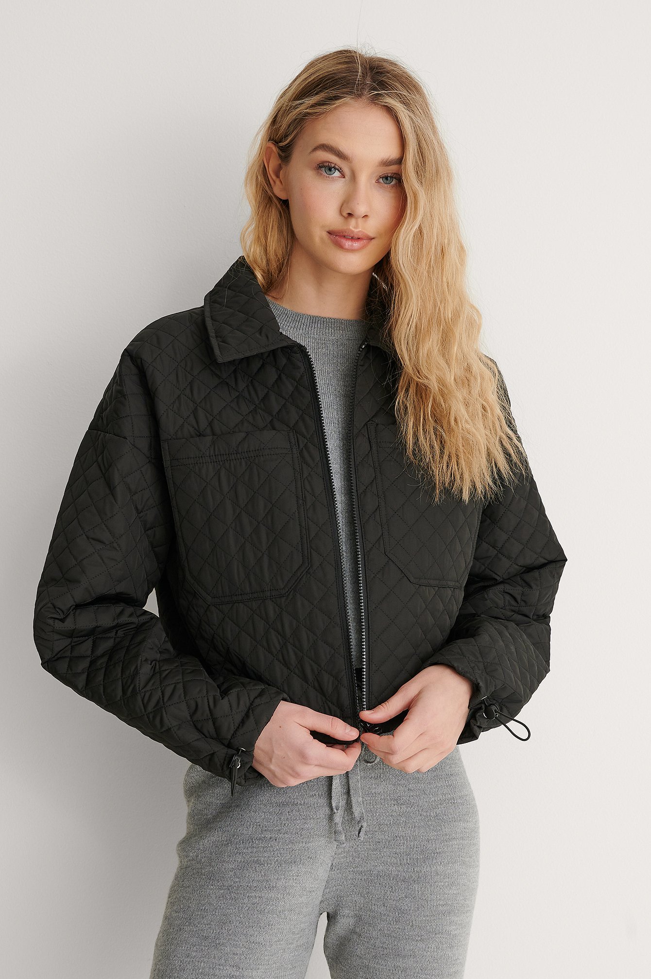 Padding Quilted Jacket Black | NA-KD