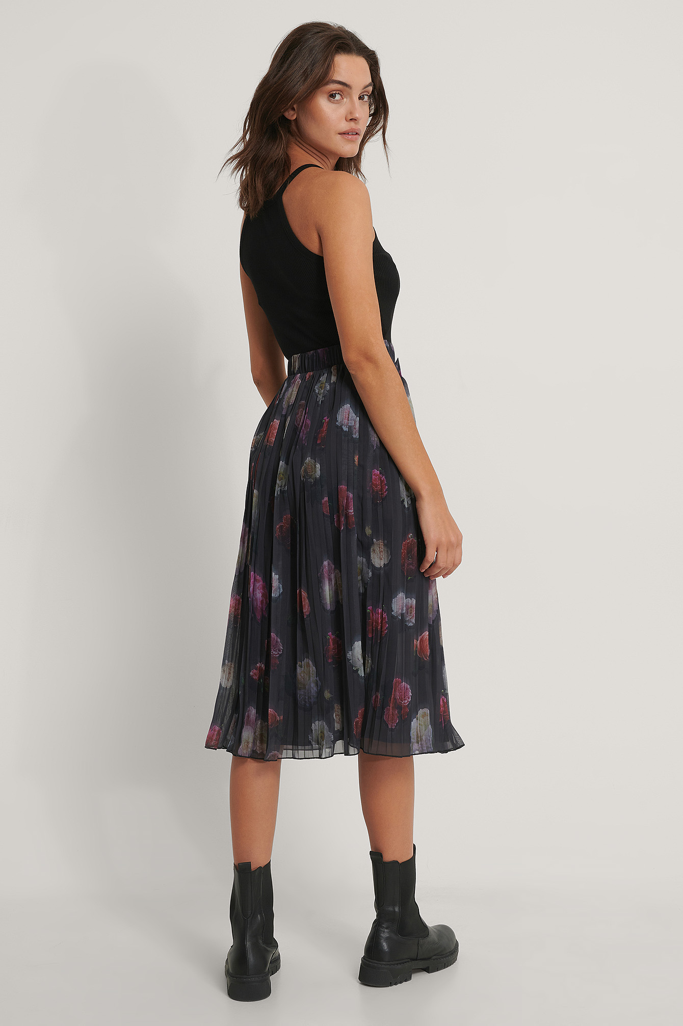 Plissierter Chiffon-Rock Mit Blumenmuster Mehrfarbig | na-kd.com