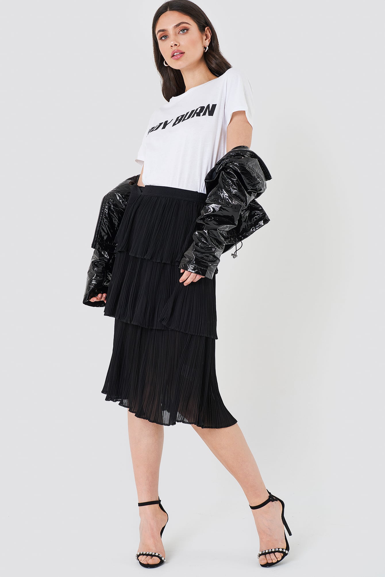 Pleated Layers Skirt Black Na Kd