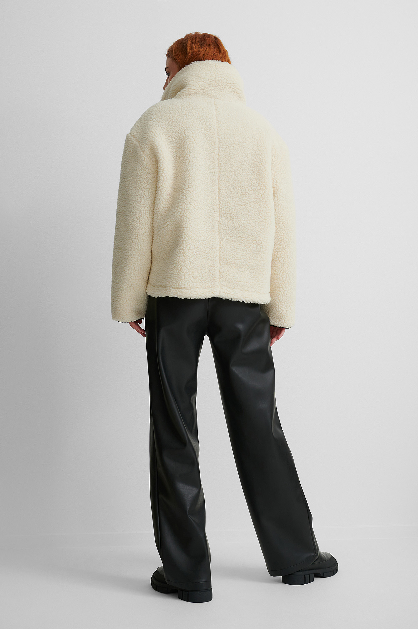 Patch Pocket Teddy Short Jacket White | na-kd.com