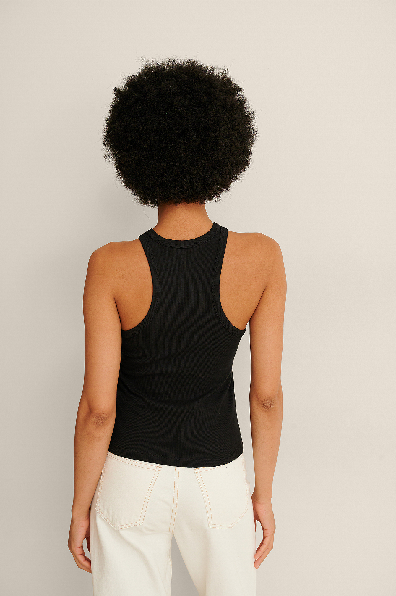 Racerback Rib Singlet Black | na-kd.com