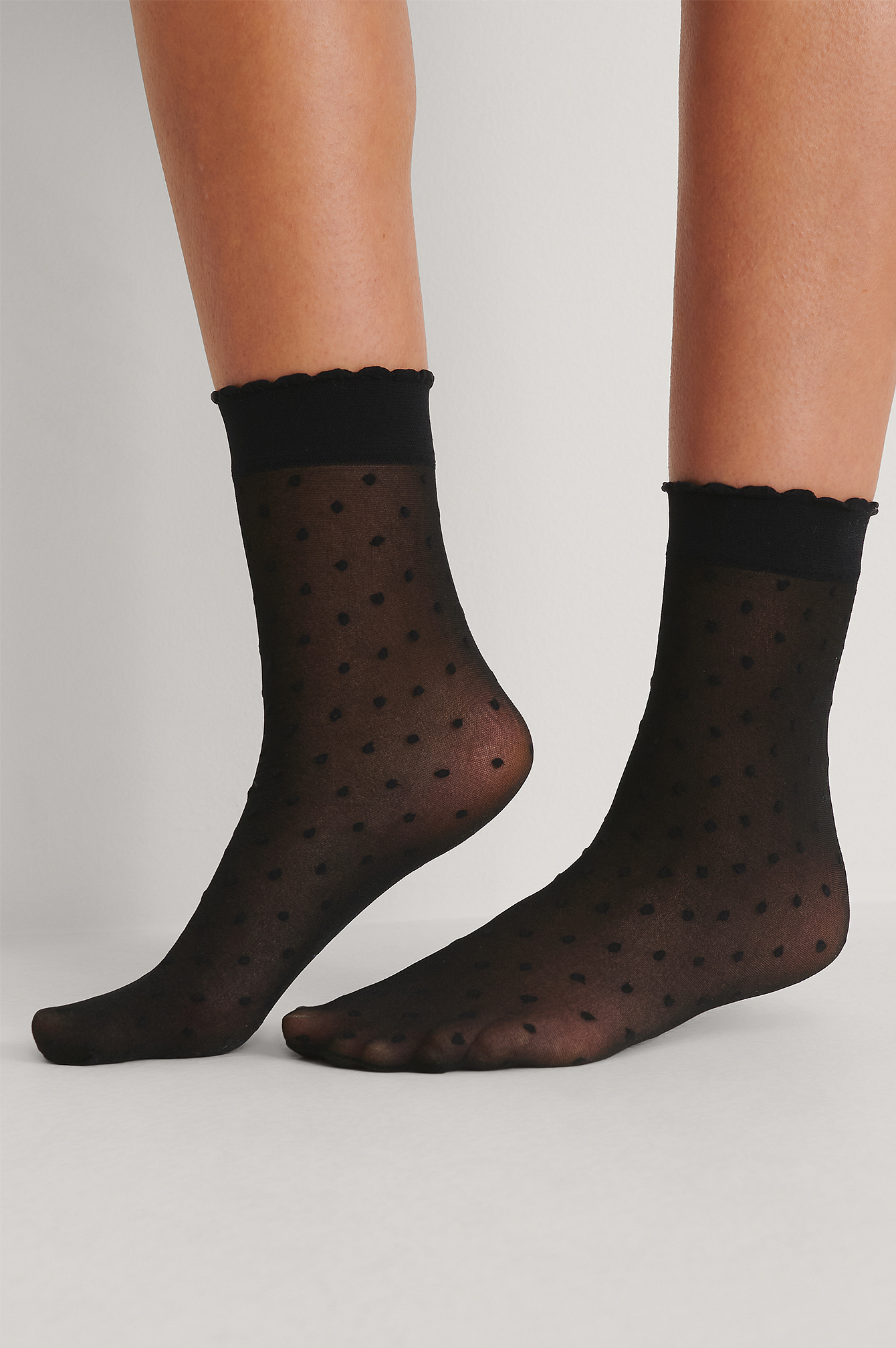 Recycled Ankle Dotted Socks 2-pack 30 DEN Black | NA-KD