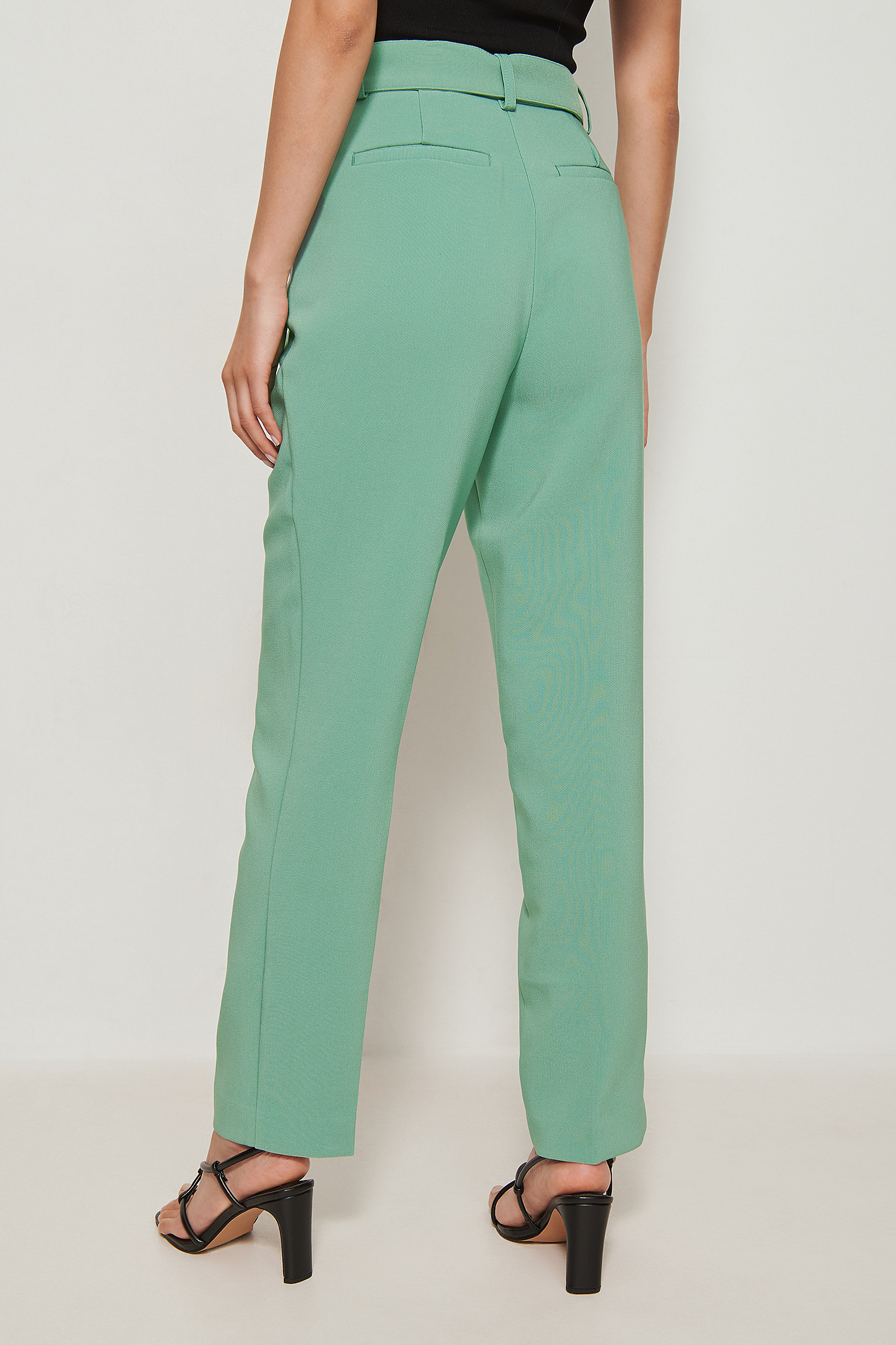 Recycled Belted Suit Pants Green | na-kd.com