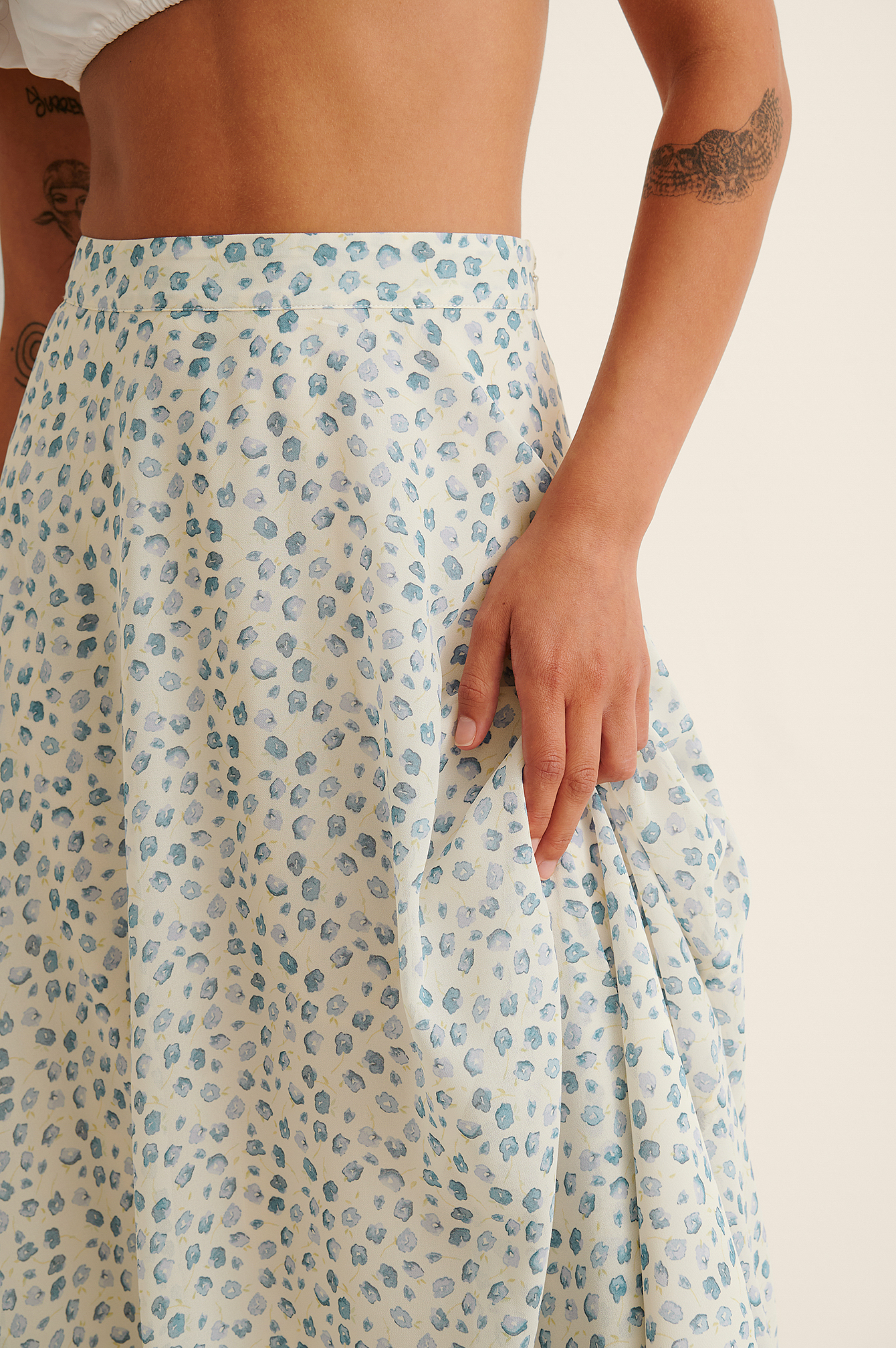 Recycled Chiffon Midi Skirt Multicolor | na-kd.com