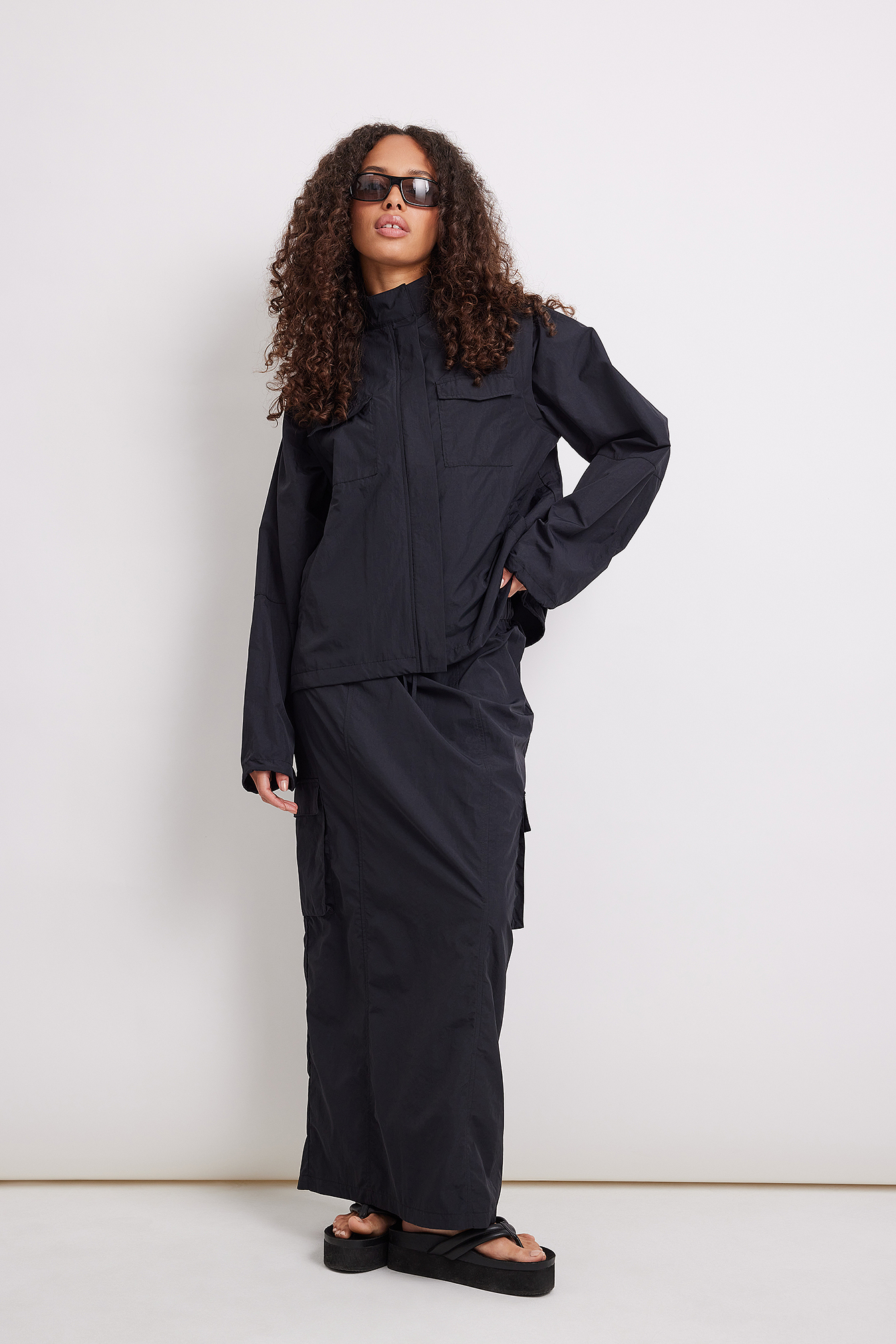 Recycled Detachable Sleeves Jacket Black | na-kd.com
