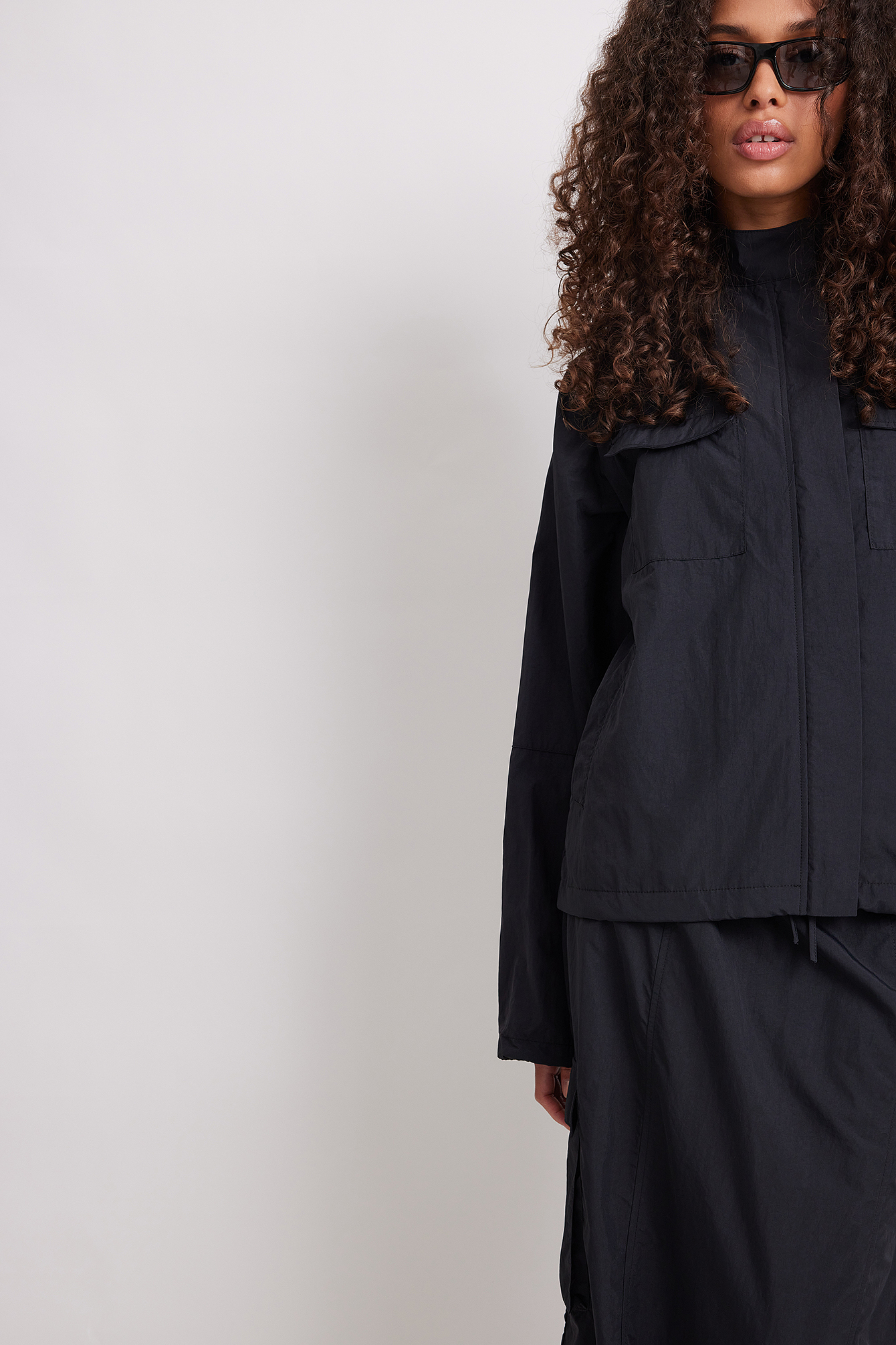 Recycled Detachable Sleeves Jacket Black | na-kd.com