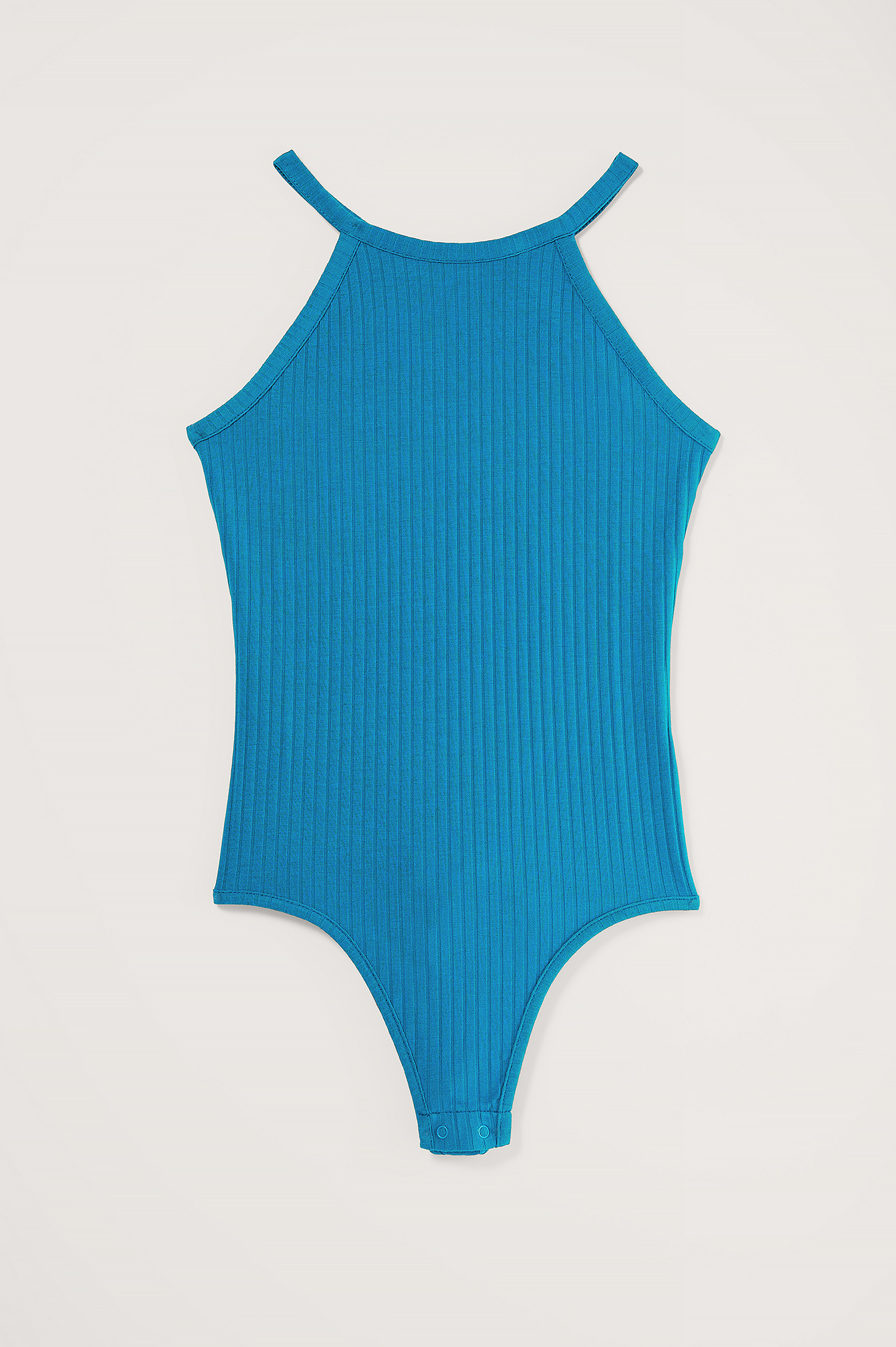 High Neck Ribbed Body Blue | na-kd.com