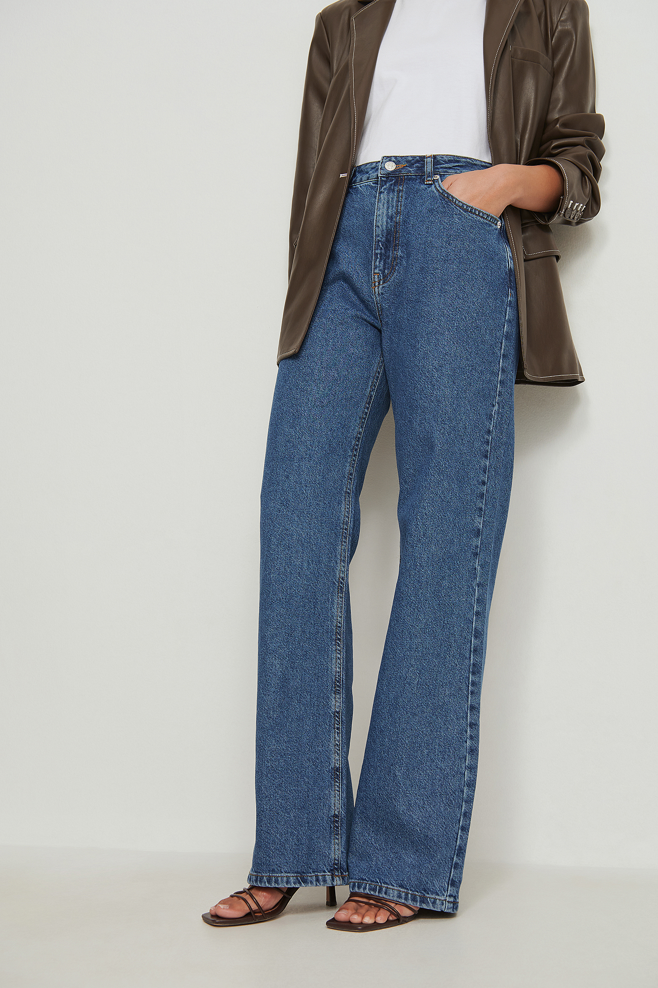 Relaxed Full Length Jeans Offwhite | na-kd.com
