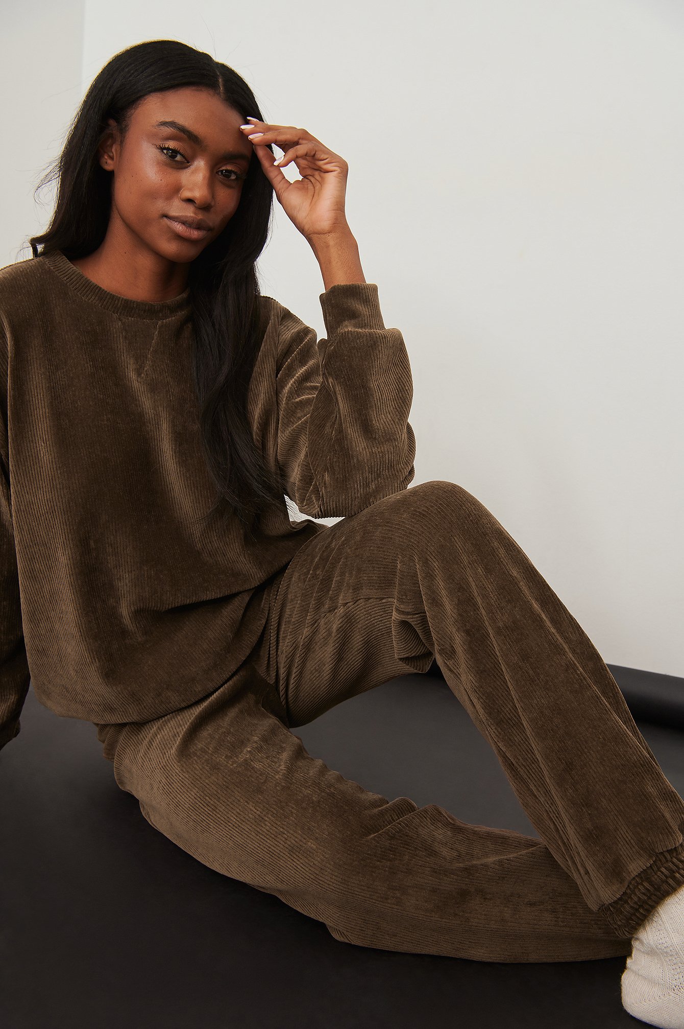 Ribbed Sweatpants Brown | na-kd.com