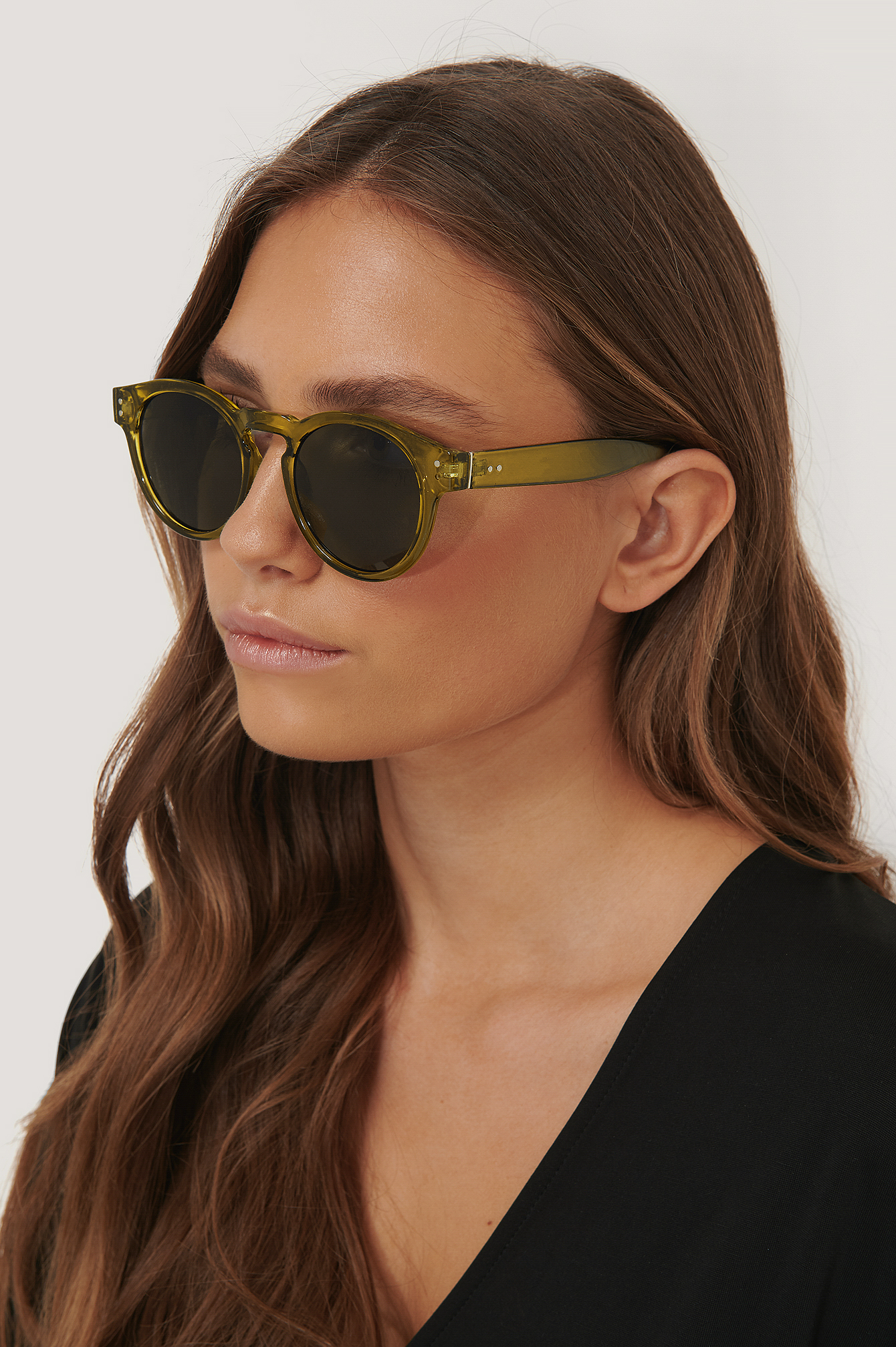 Round Frame Sunglasses Green | NA-KD
