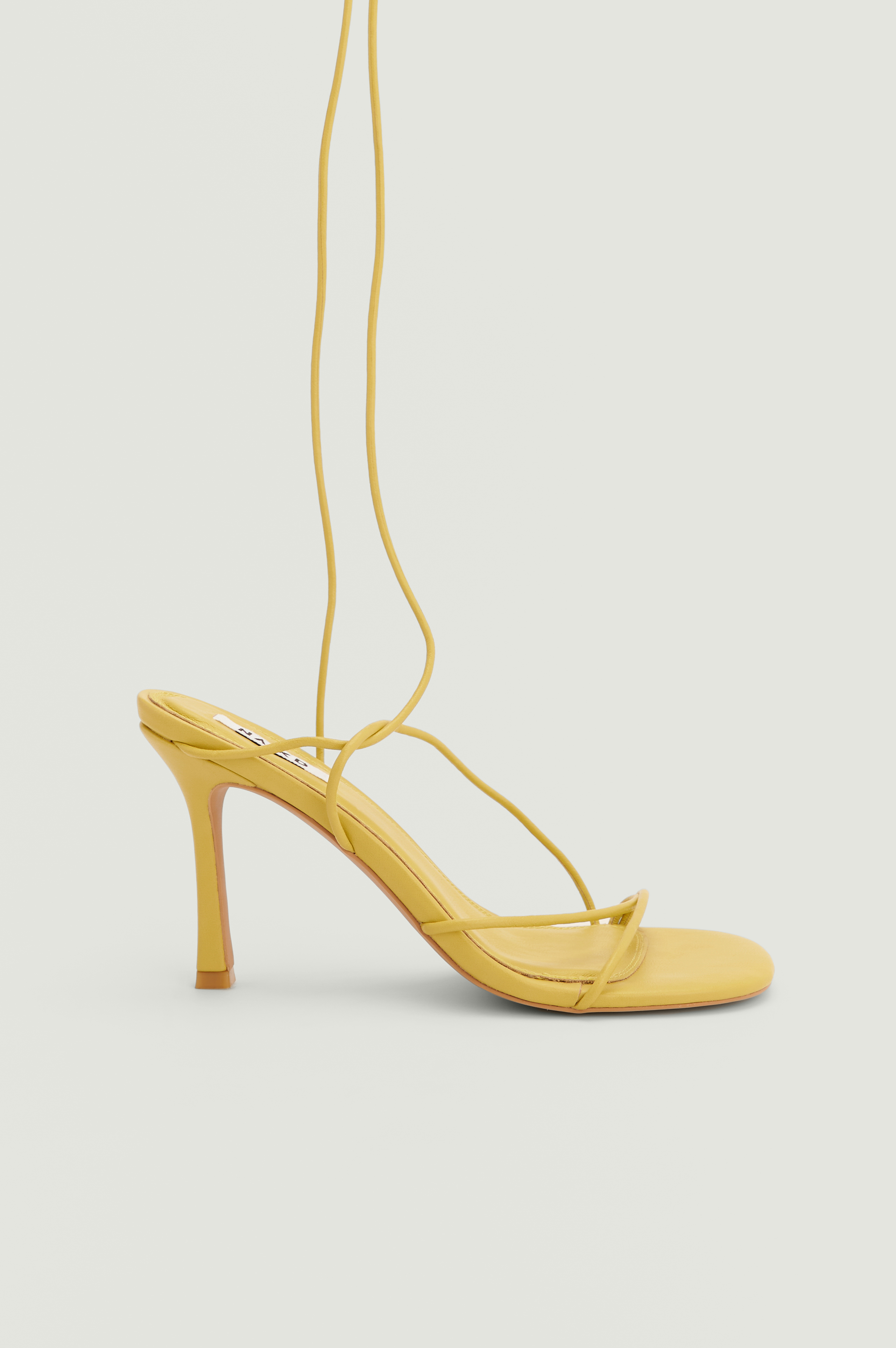 Rounded Toe Strappy Heels Yellow | NA-KD