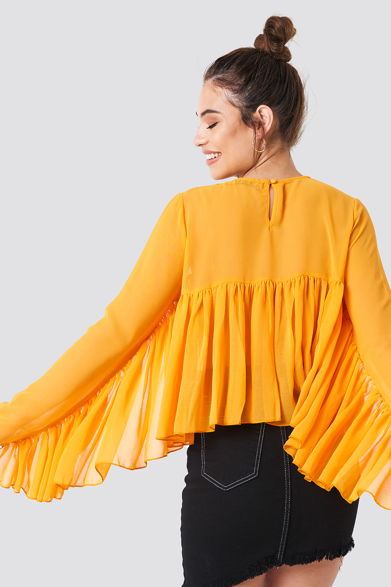 Ruffle Top Orange | na-kd.com