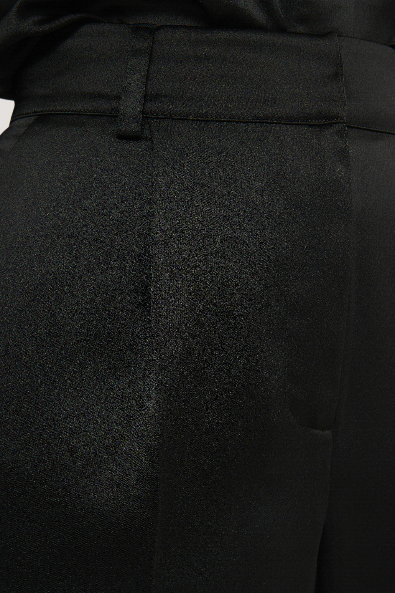 Satin High Rise Suit Pants Black | na-kd.com