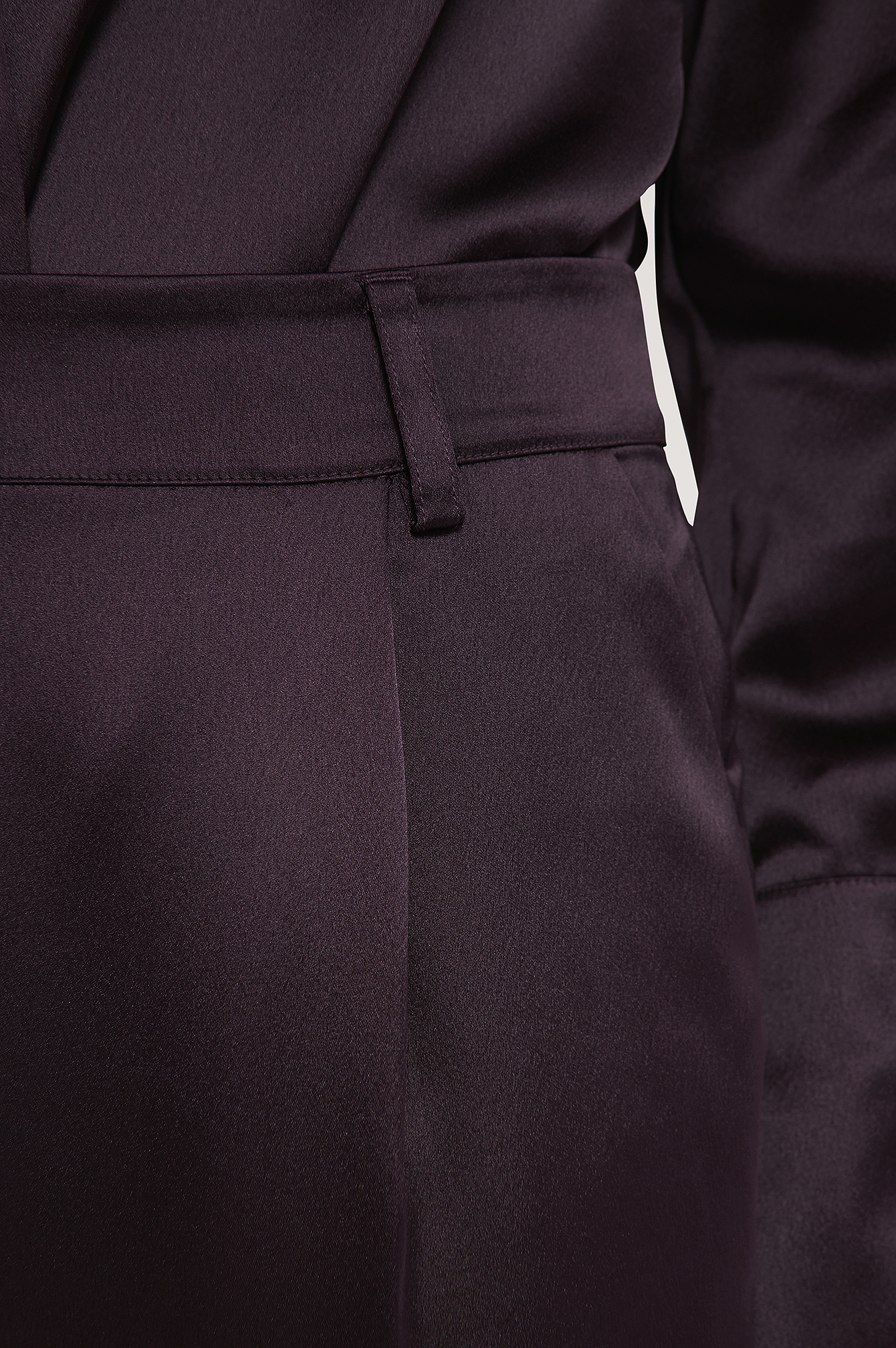 Satin High Rise Suit Pants Purple | na-kd.com