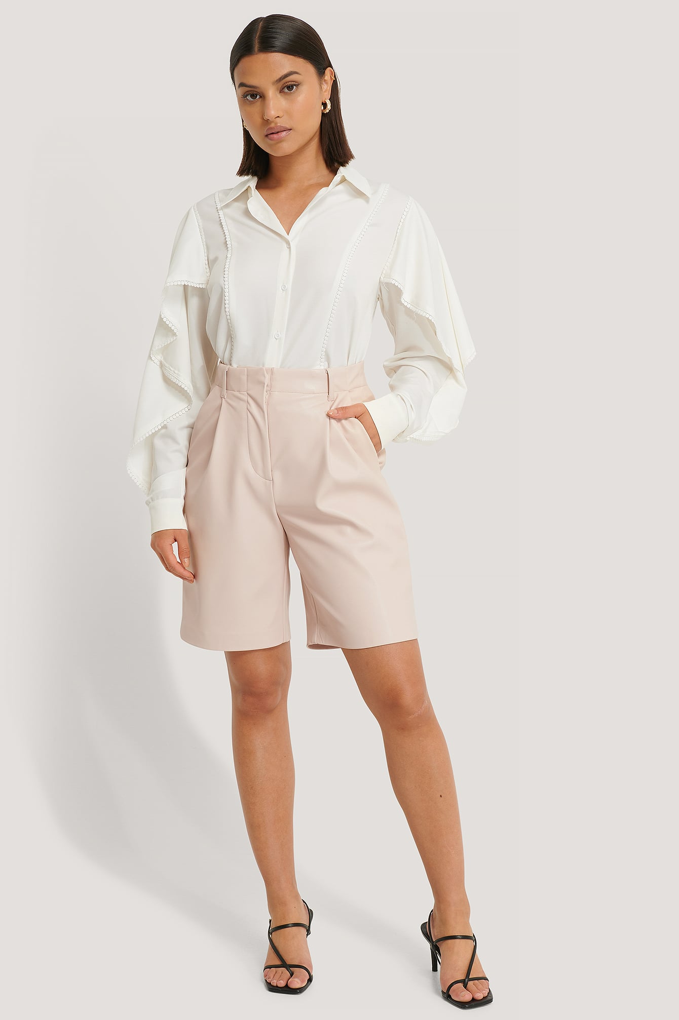 Scalloped Detailed Shirt White | NA-KD
