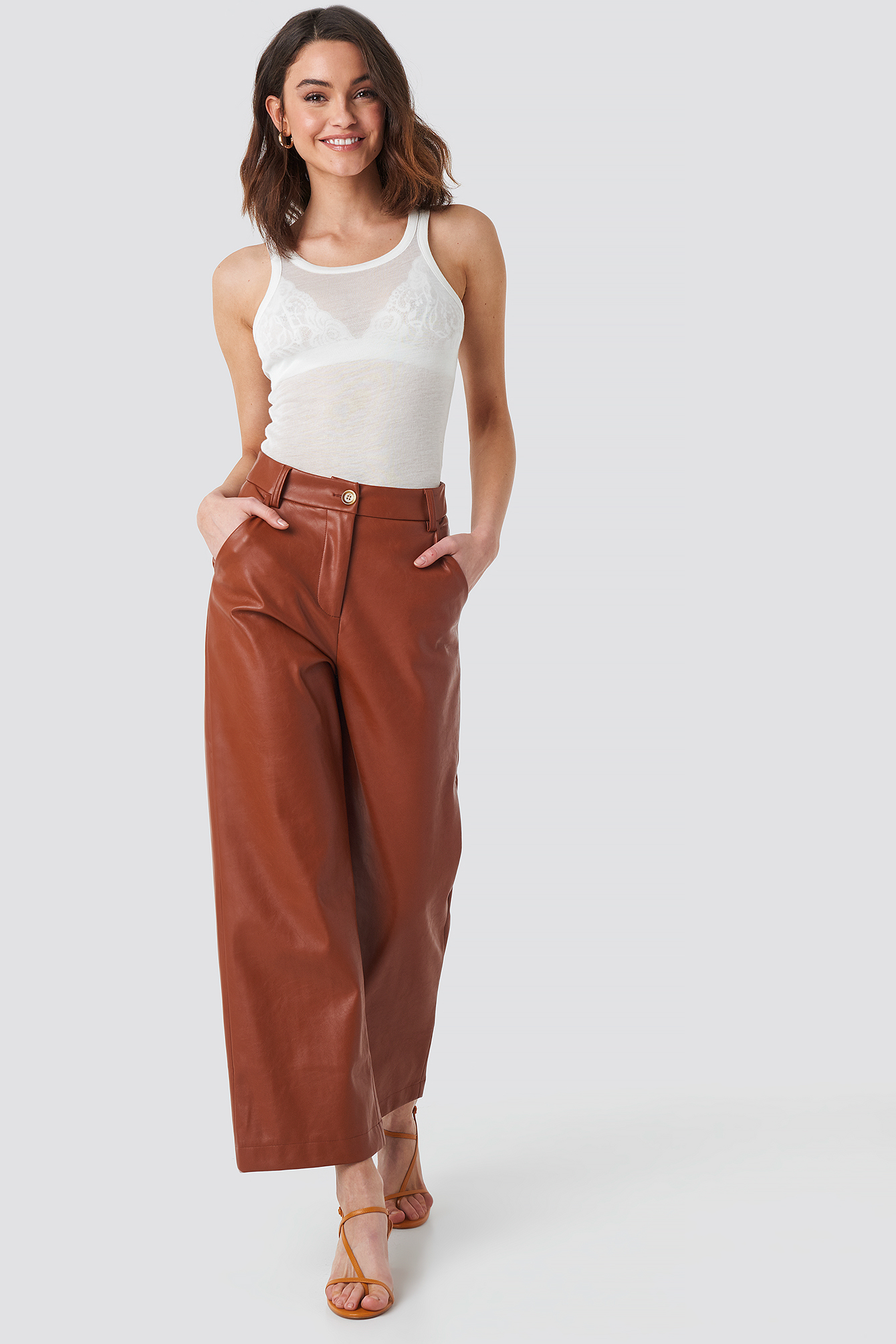 Sheer Tank Top White | na-kd.com