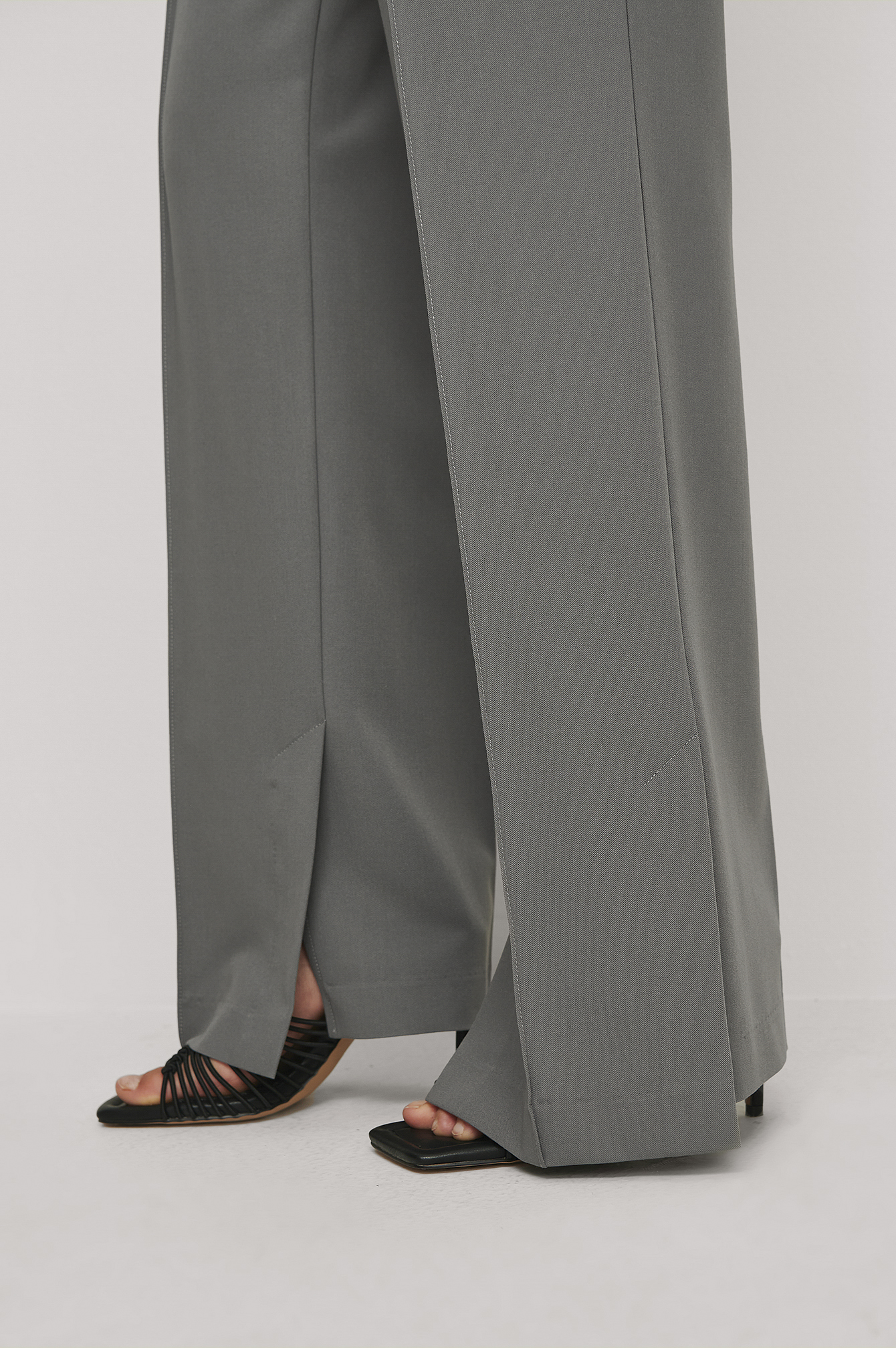 Side Slit Tailored Pants Grey | na-kd.com