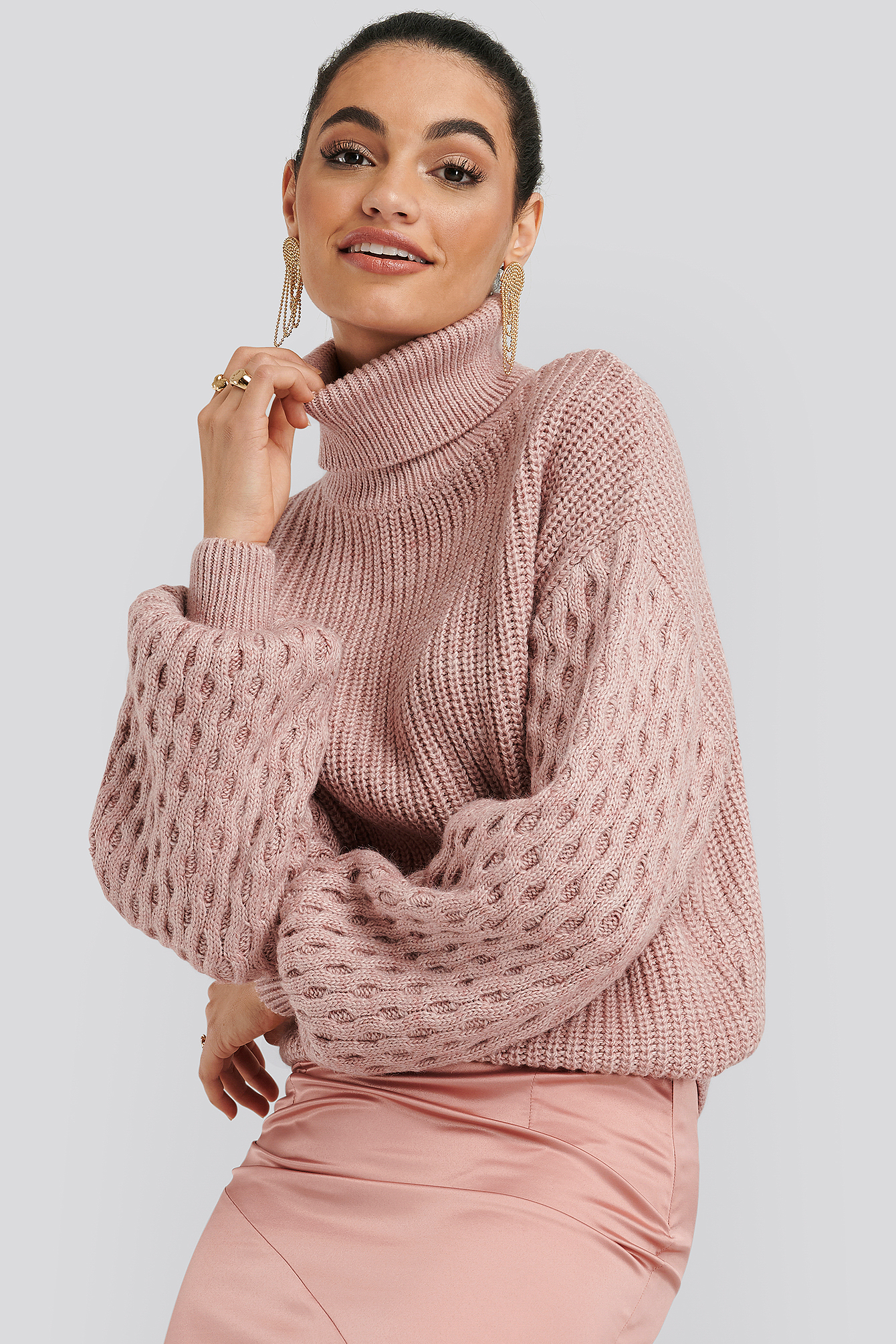 Strickpulli Mit Polo-Kragen Rosa | NA-KD