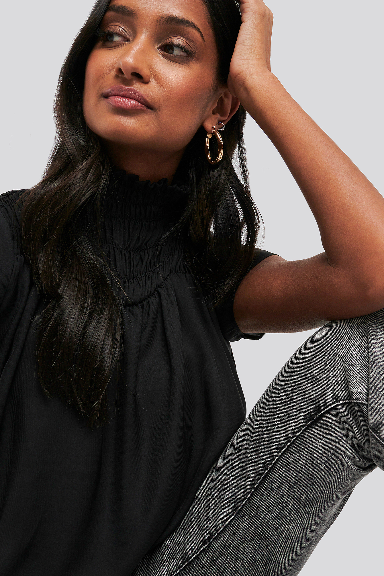 Smock Chest Top Noir | NA-KD