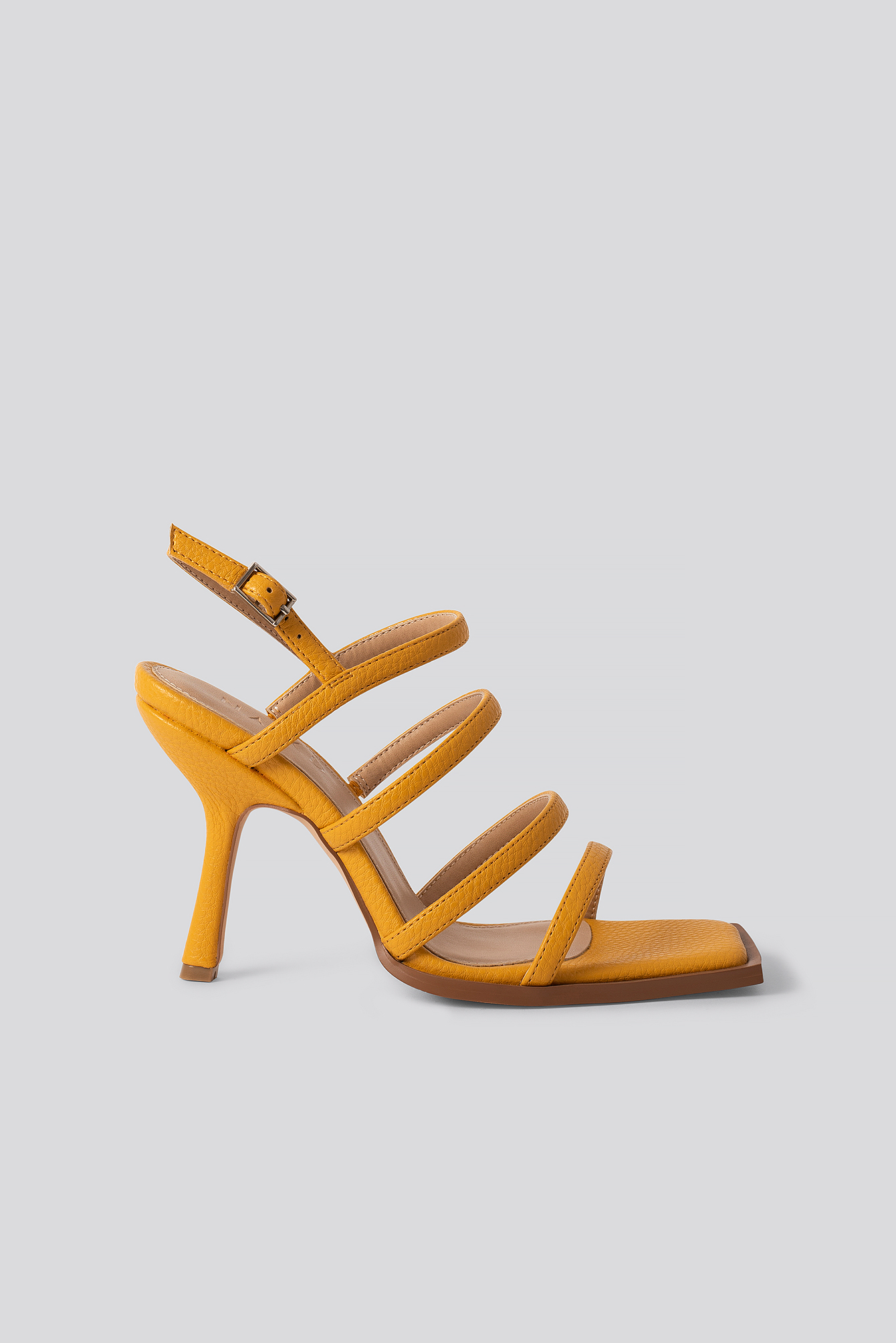 Squared Front Multi Strap Heels Yellow | NA-KD