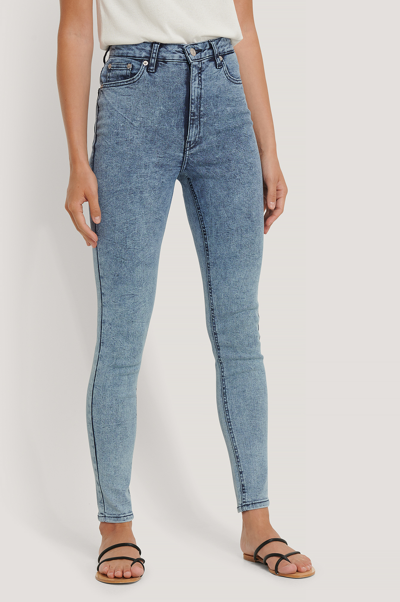 Stone Washed Skinny Jeans Blue | na-kd.com