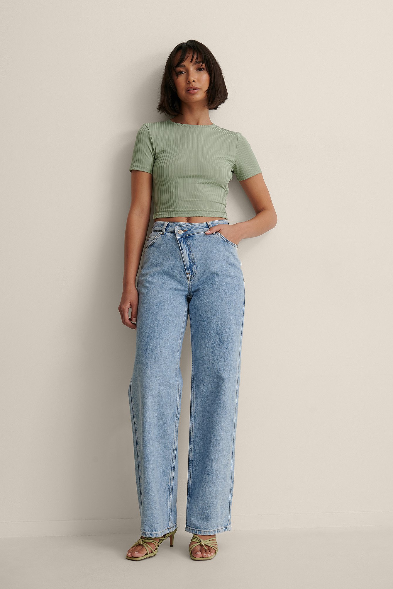 Recycled Strap Back Detail Top Green | na-kd.com