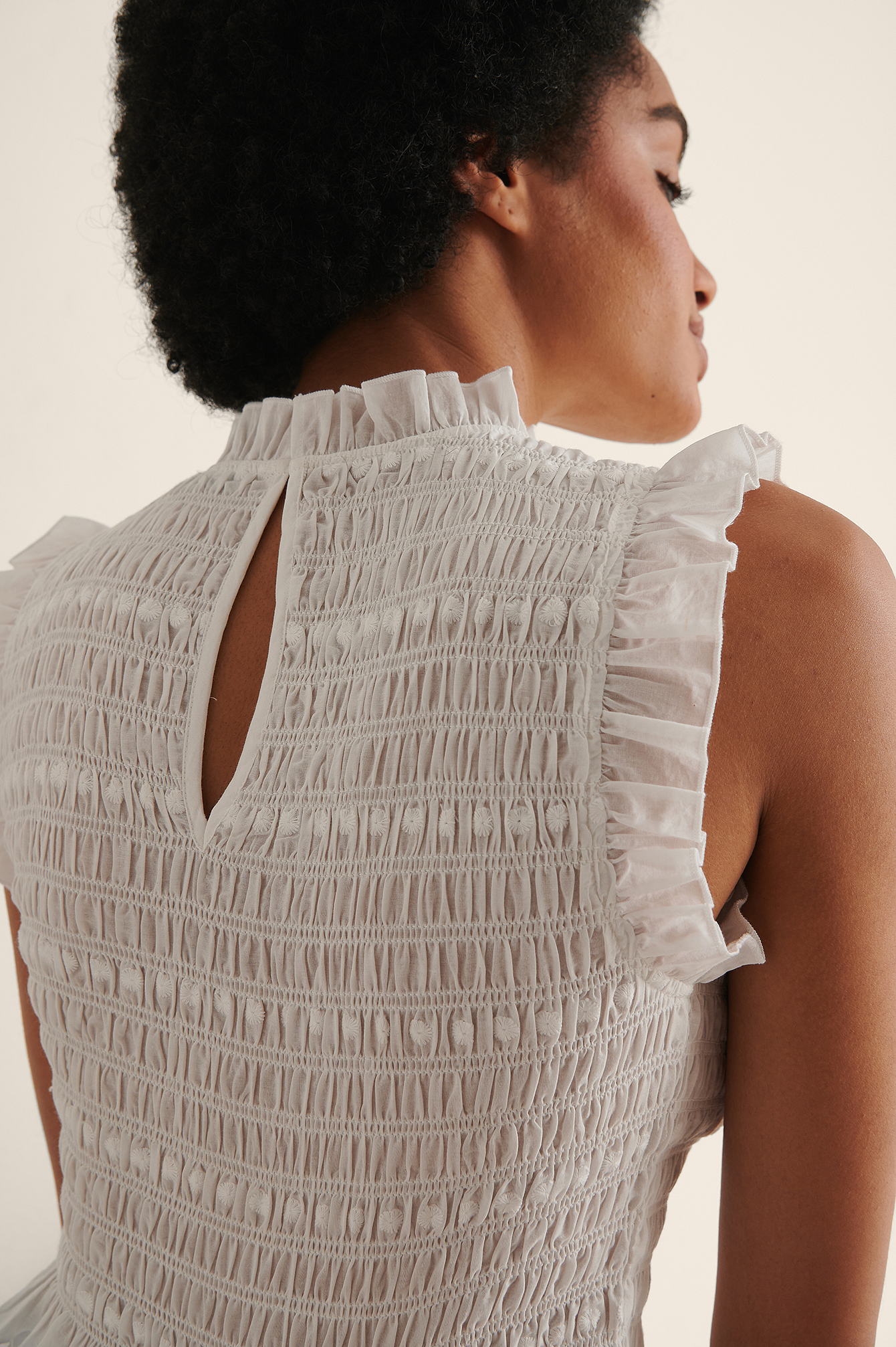 Structured Frill Top White | na-kd.com
