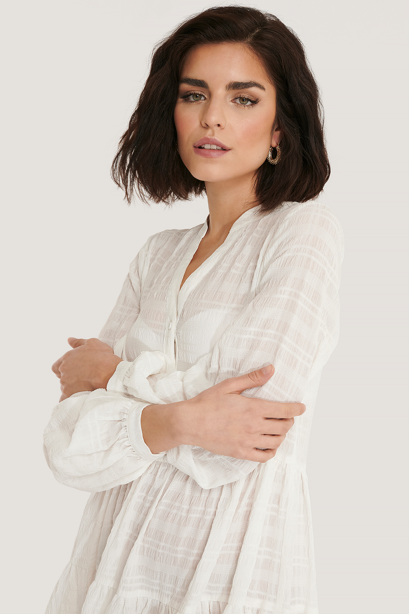 Structure A-Line Dress White | na-kd.com