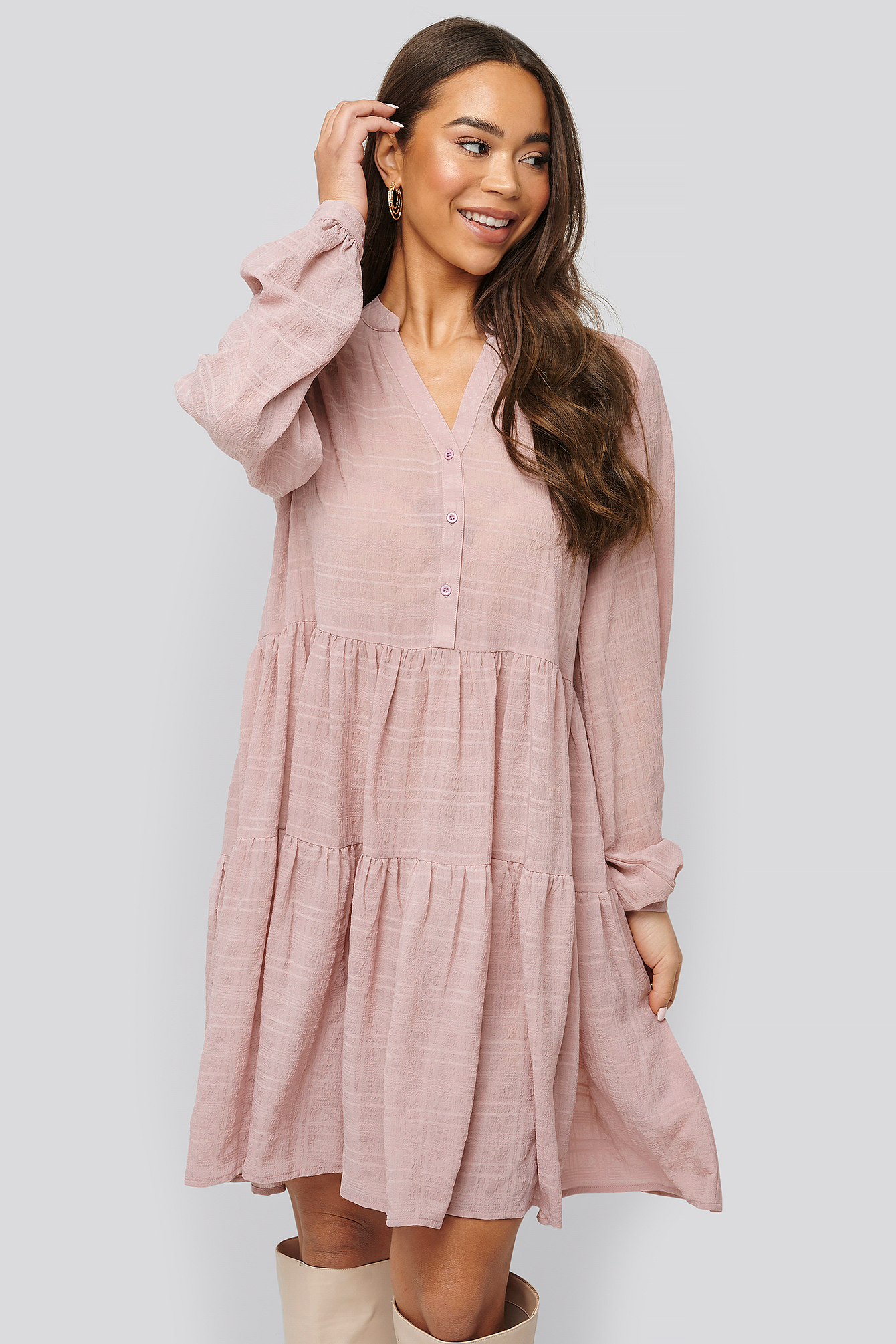 Structure A-Line Dress Pink | NA-KD