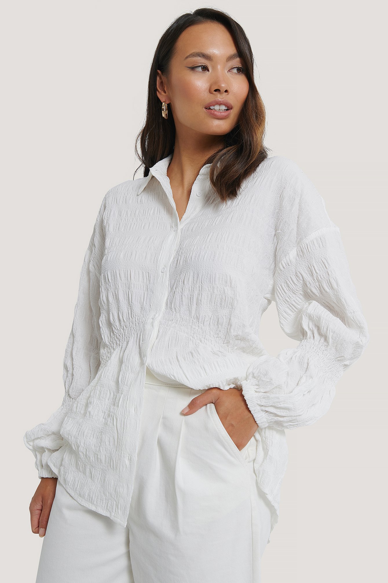 Structured Collar Blouse White | NA-KD