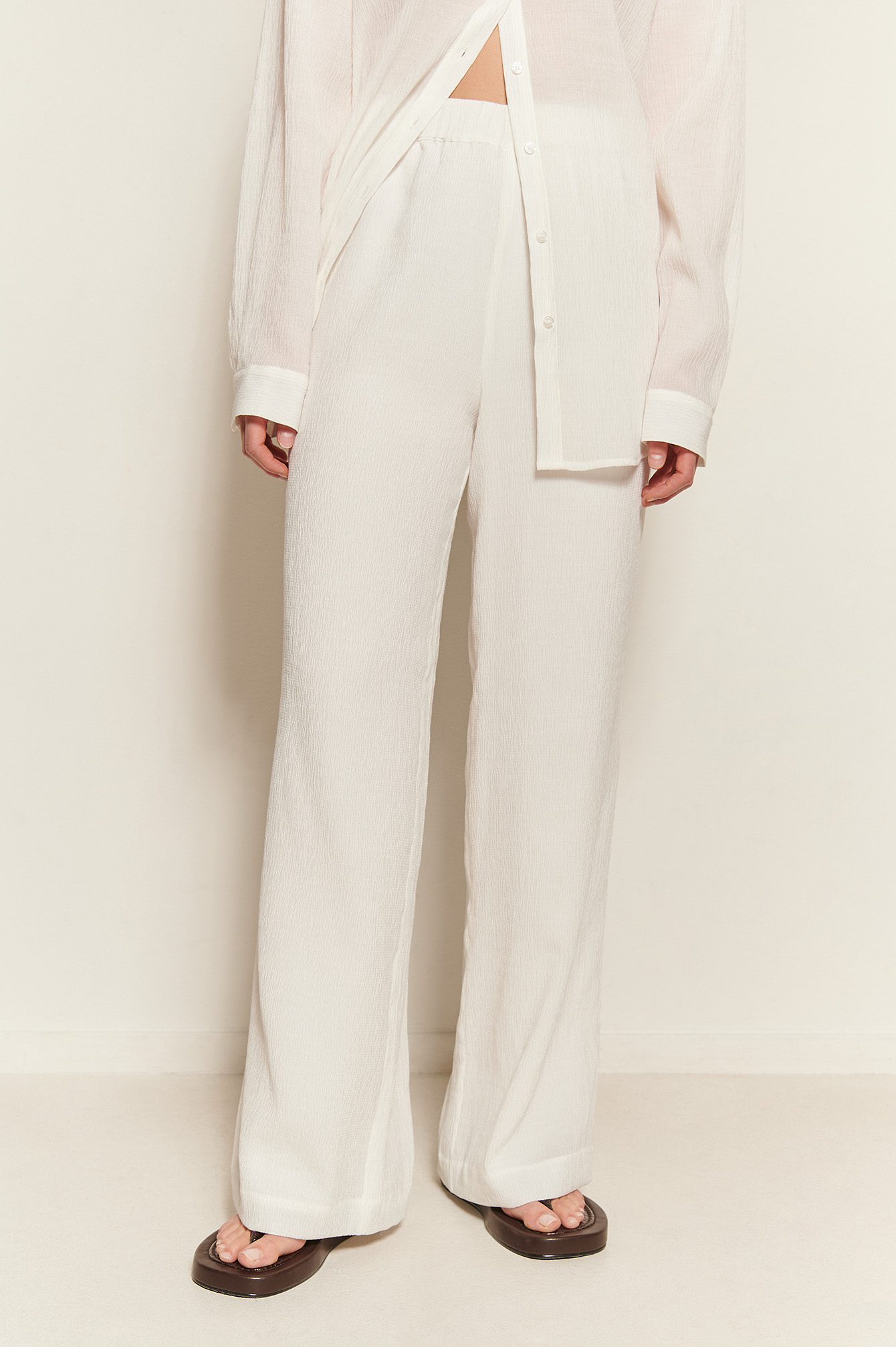 Structured Loose Pants Offwhite | na-kd.com