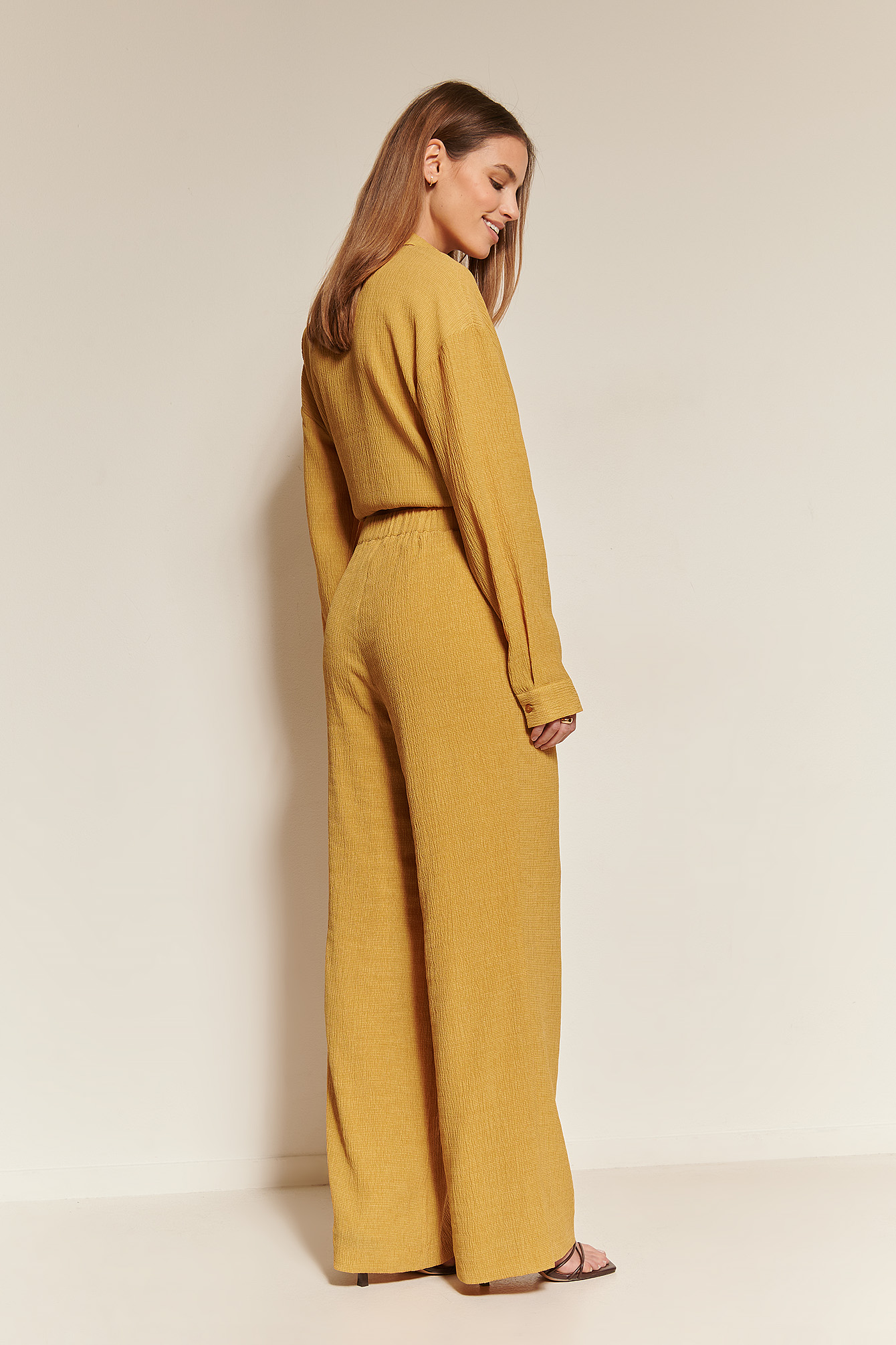 Structured Loose Pants Yellow | na-kd.com