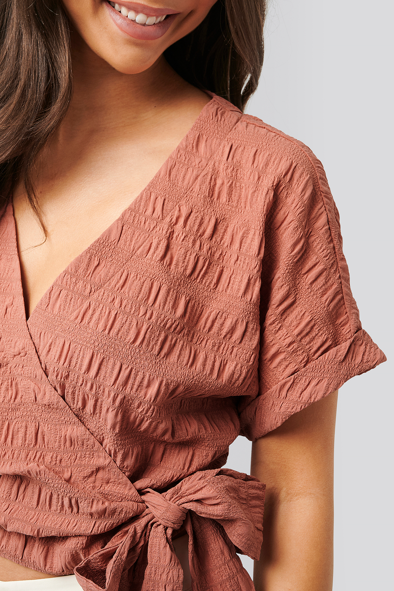 Structured Overlap Blouse Pink | NA-KD