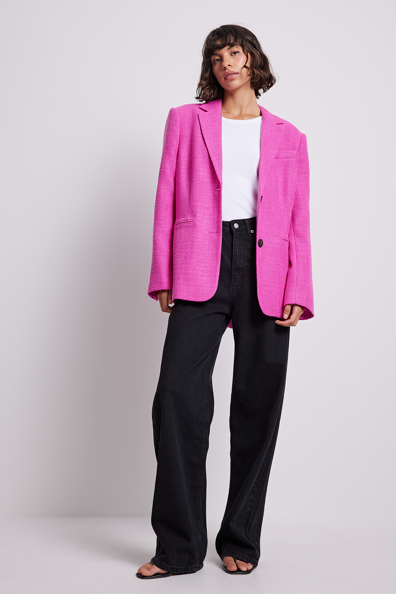 Strukturierter Oversize-Blazer Rosa | na-kd.com