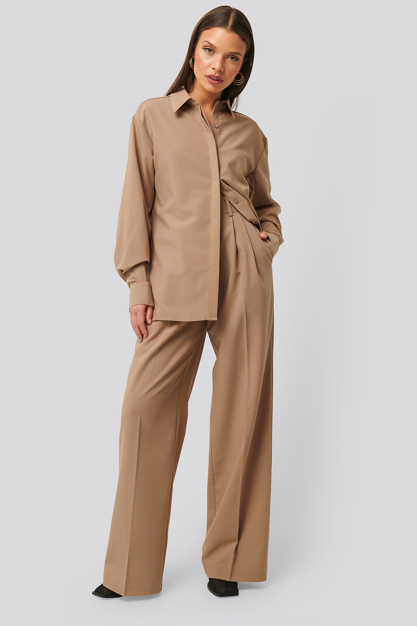 Structured Pants Beige | NA-KD
