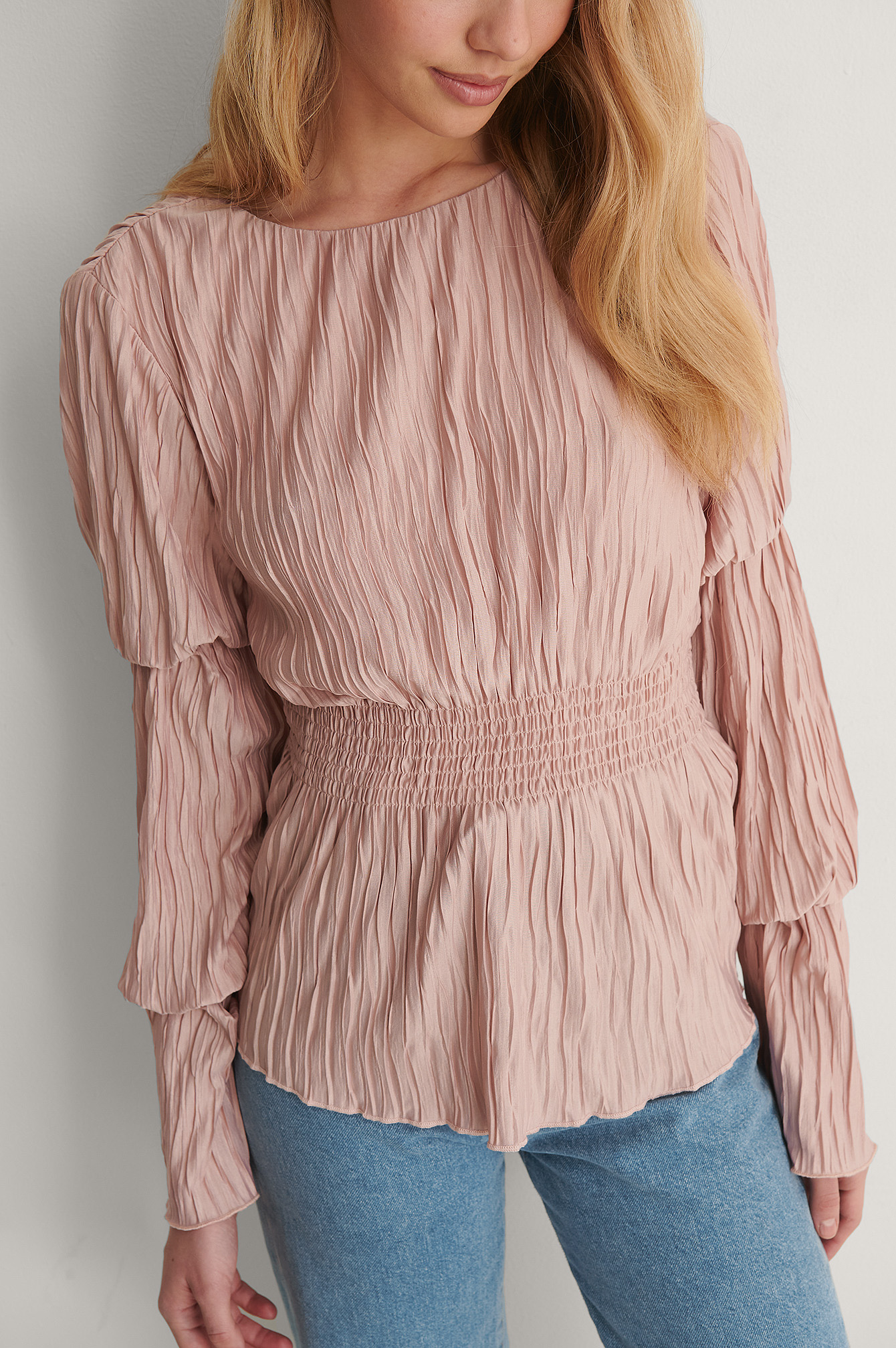 Structured Smock Detail Top Pink | na-kd.com
