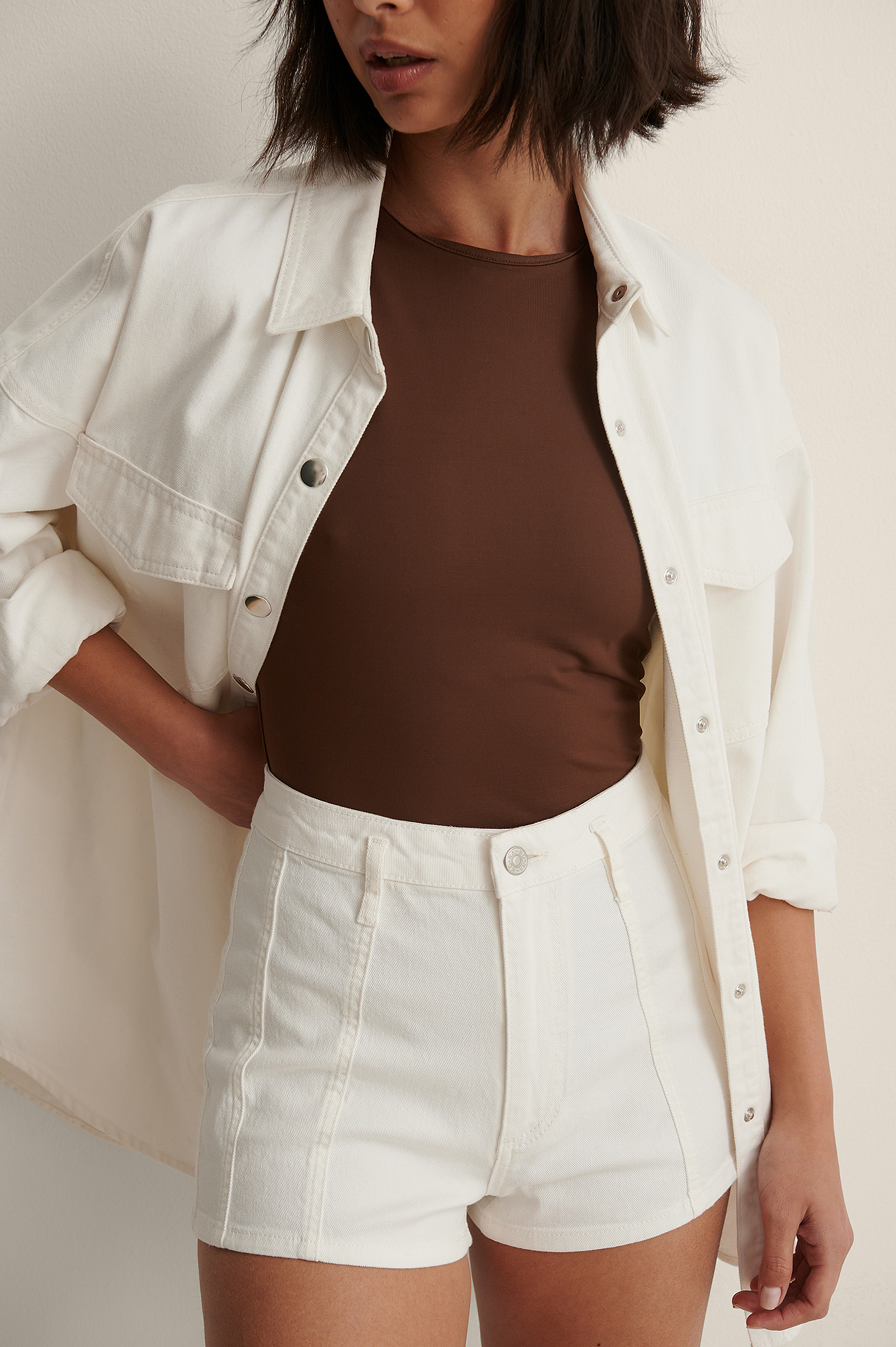 Super Short Denim Shorts White | NA-KD